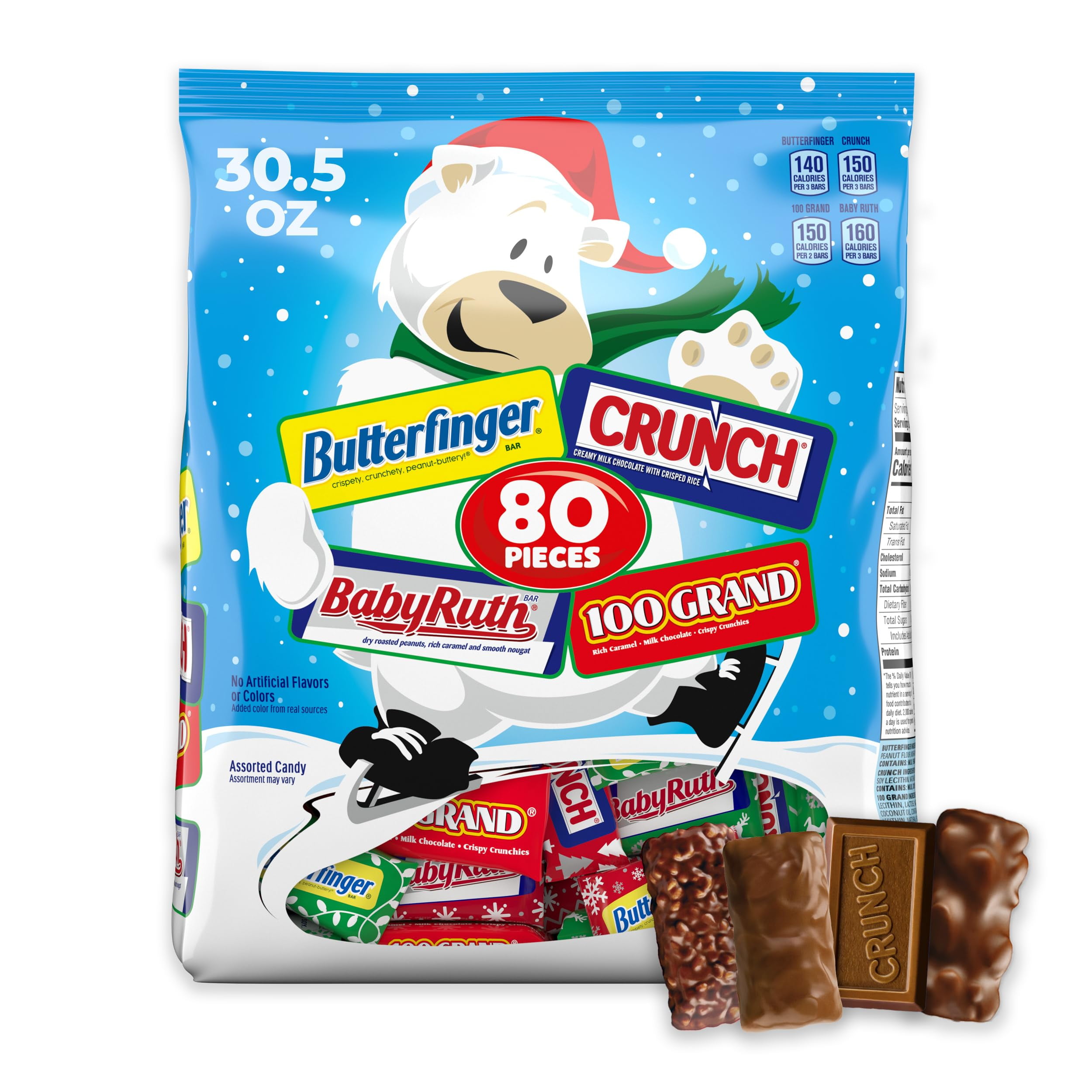 Butterfinger, CRUNCH, Baby Ruth, 100 MDA05 Grand Assorted Fun-Size Bars ...