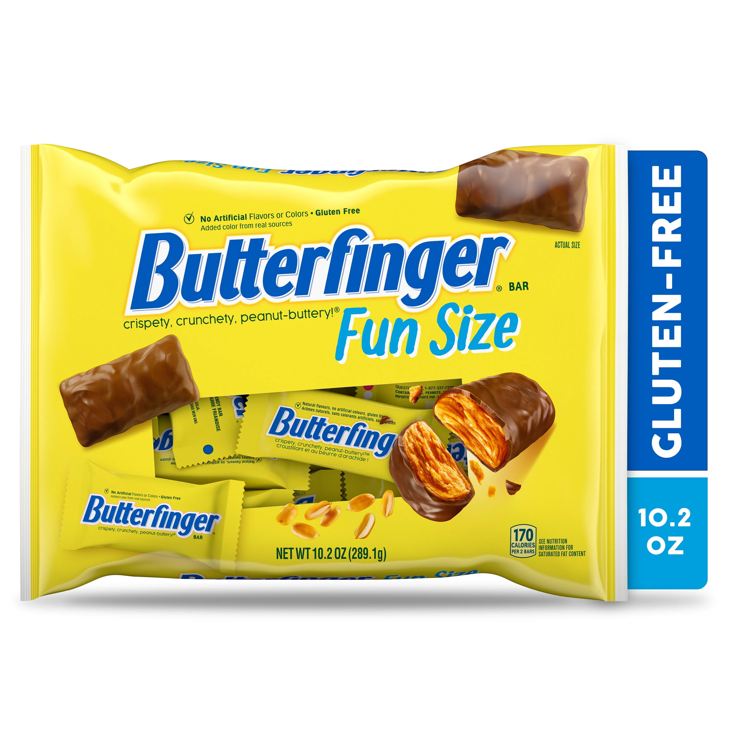 Butterfinger, Chocolatey, Peanut-Buttery, Fun Size Candy Bars, 10.2 oz ...