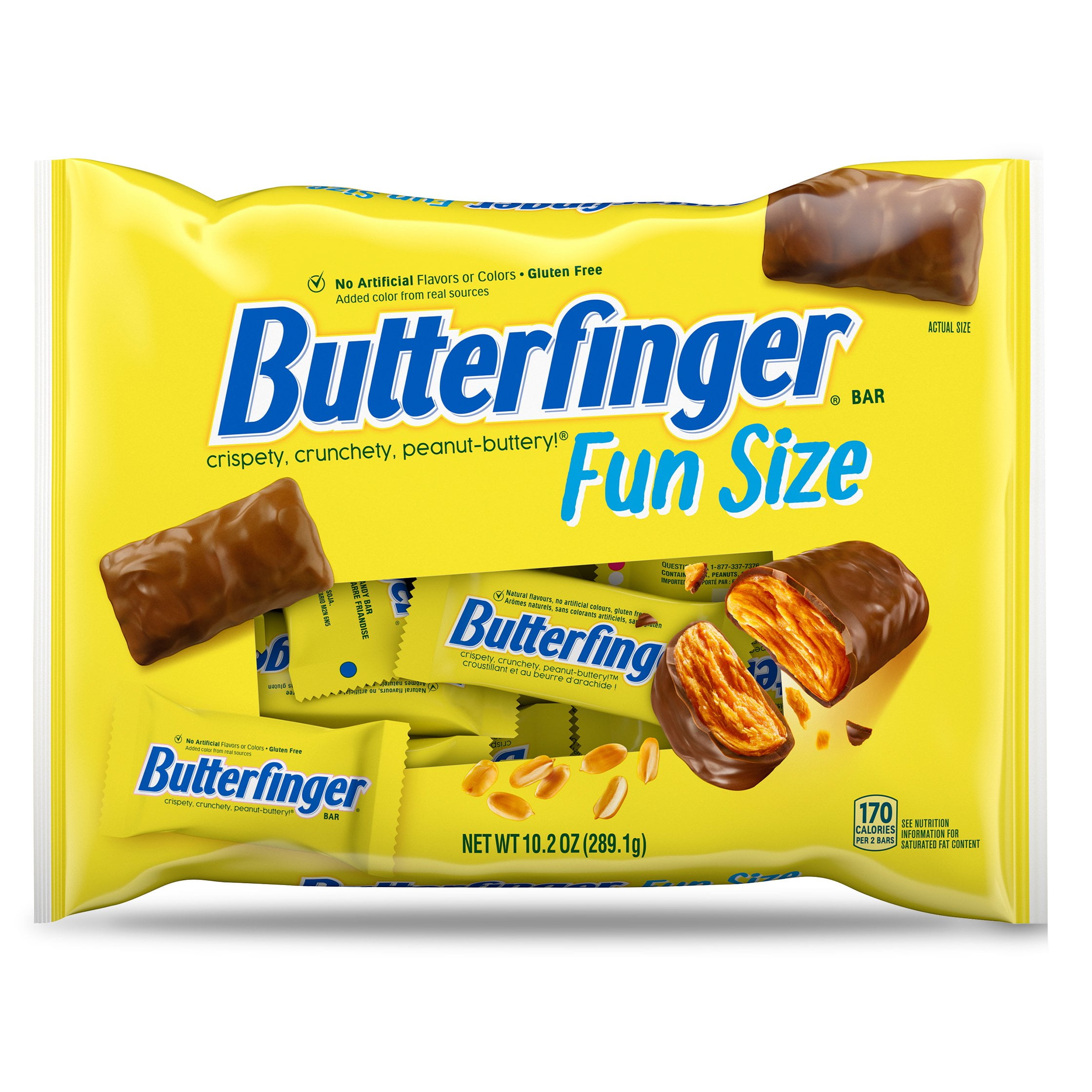 Butterfinger Fun Size Candy Bars 10.71 oz Peanut-Buttery Chocolatey Snack Pack - Walmart.com