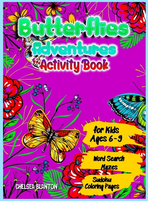 Butterflies Adventures Activity Book for Kids Ages 6-9 Word Search ...