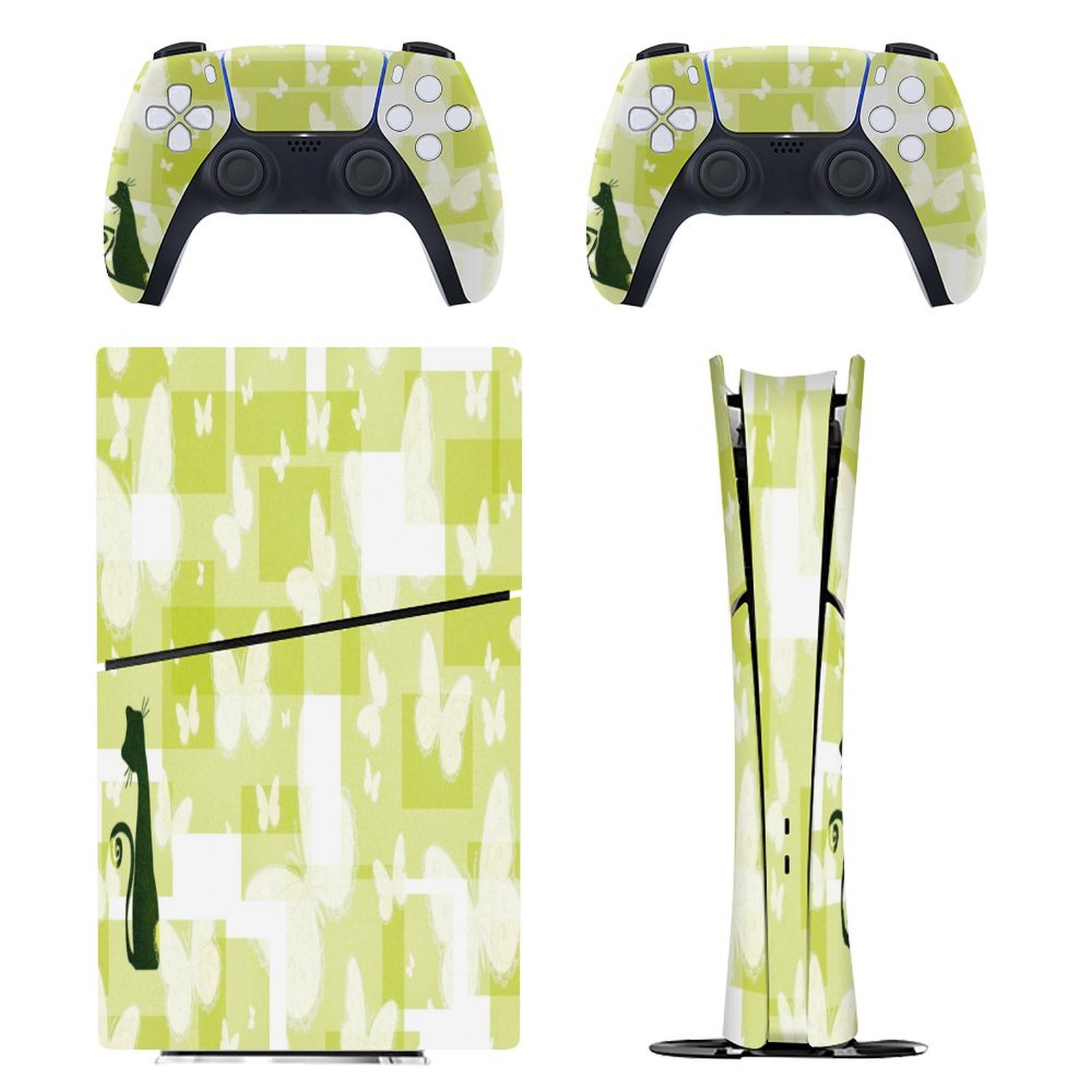 Butterflies And Cat PS5/PS5 Slim Digital Disc Skin Sticker For Console ...