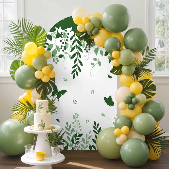 Butterflies Arch Backdrop Cover, 5FT, Spring Green Butterfly Falling ...