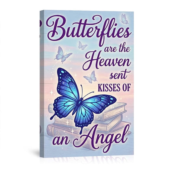 Butterflies Are Heaven Sent Kisses Blue Butterfly Book For Bedroom ...