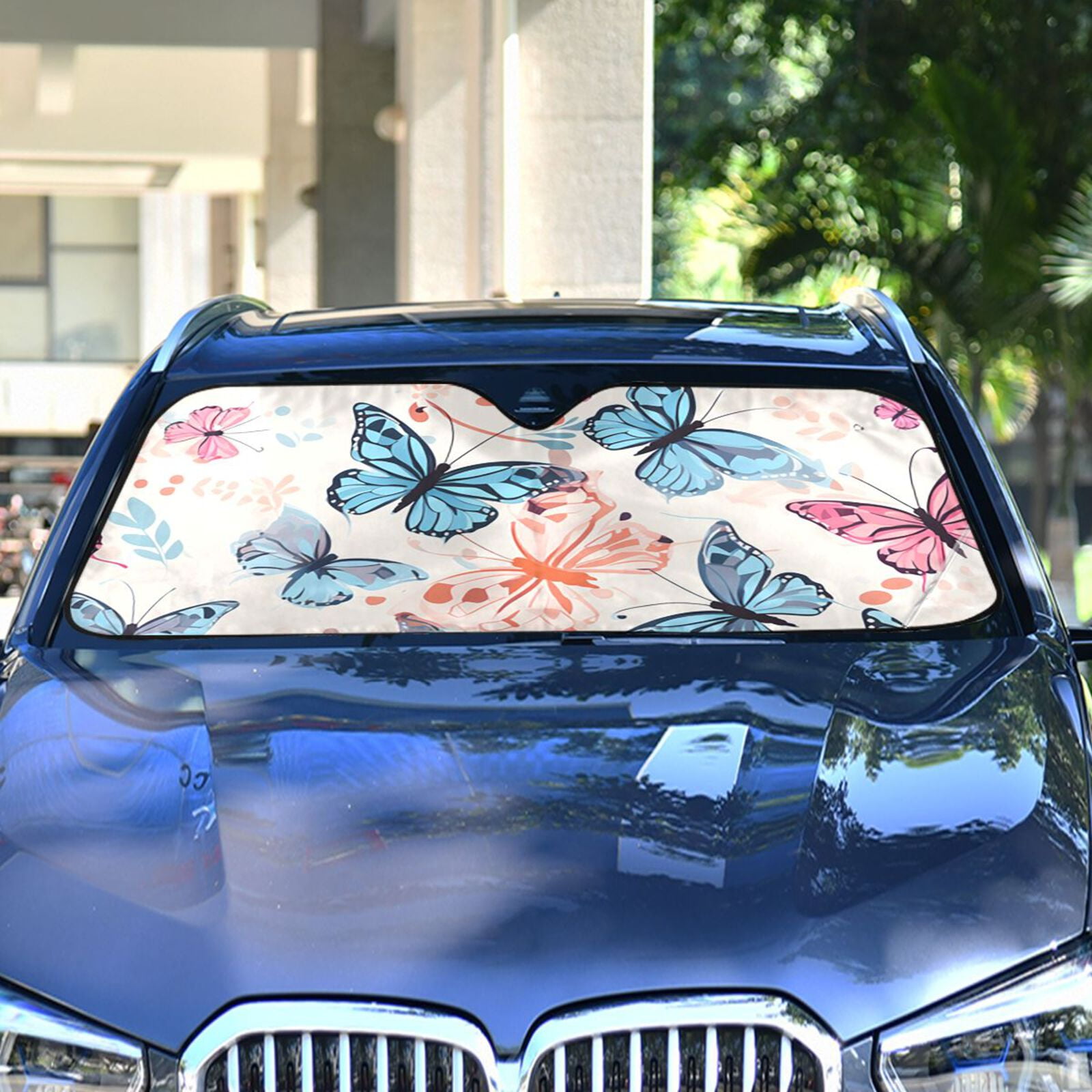 Butterflies Blue Pink Automotive Front Car Windshield Sun Shade ...