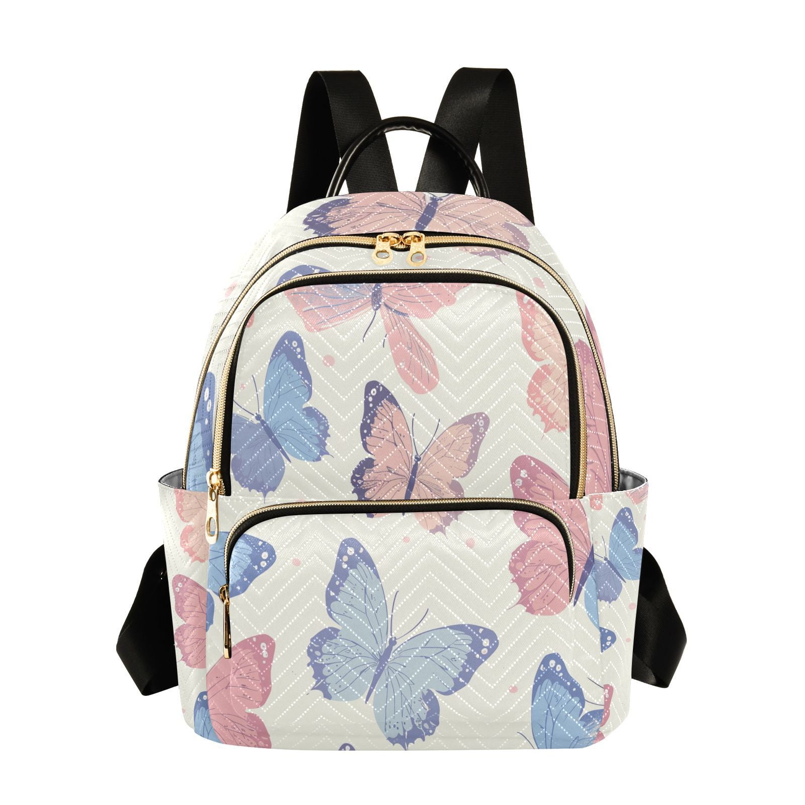 Butterflies Blue and Pink Travel Laptop Backpack Casual Daypack ...
