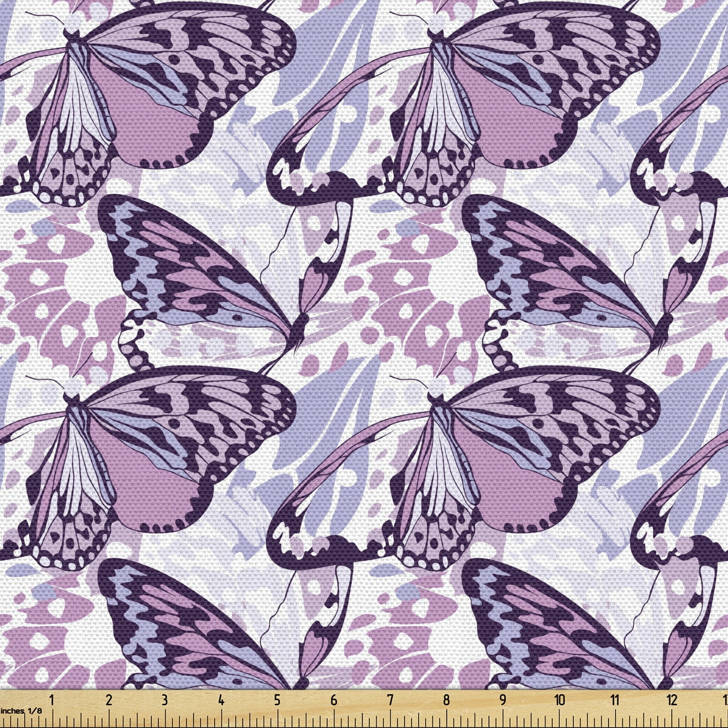 Ambesonne Butterflies Fabric by the Yard Upholstery, Spotted Flies, 2 ...