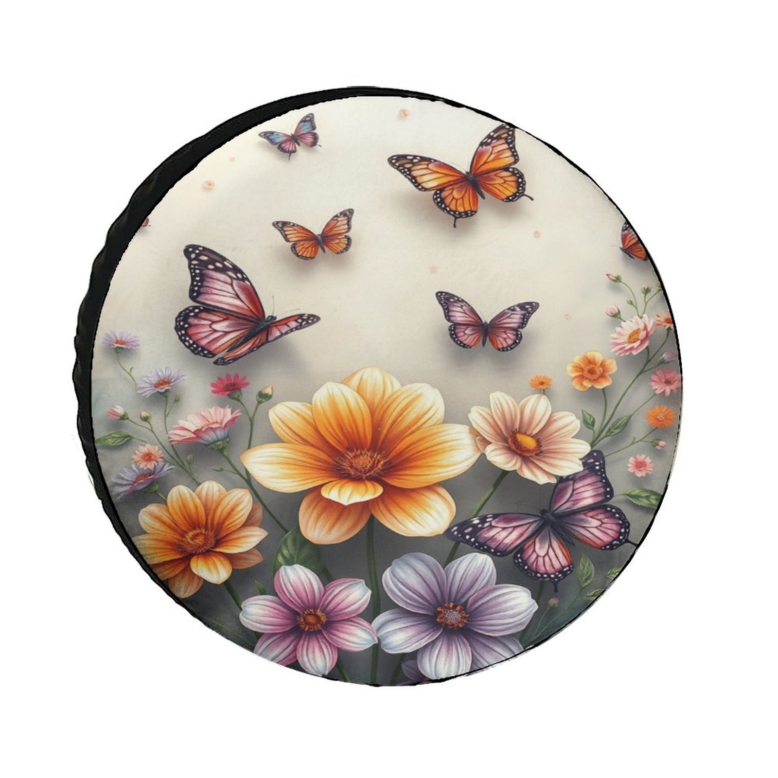Butterflies Floral Art Spare Tire Cover Dust-Proof Wheel Tire Cover Fit ...