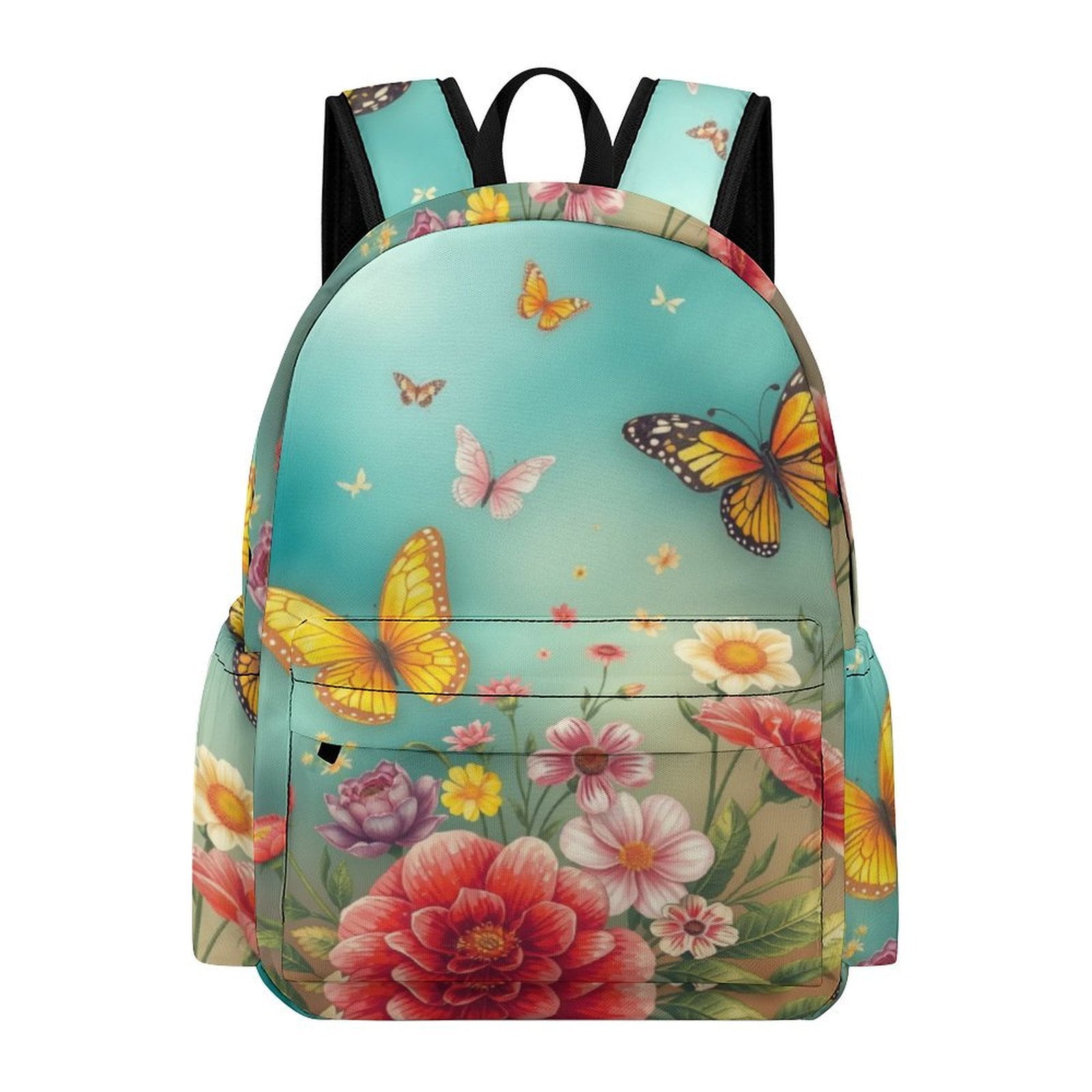 Butterflies Floral Beauty Backpacks Teenager Bookbag Casual Students ...
