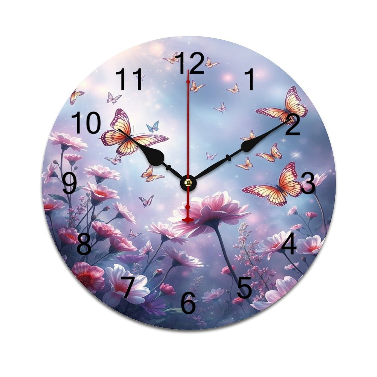Butterflies Floral Fantasy Clocks Wall Home Decoration Teen Room ...