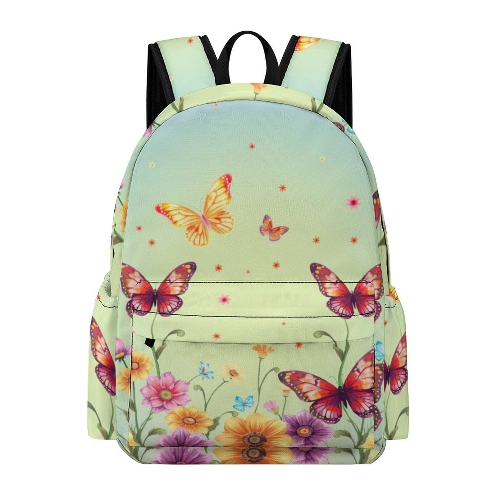 Butterflies Floral Spring Backpack for Men Women Fashion Student ...