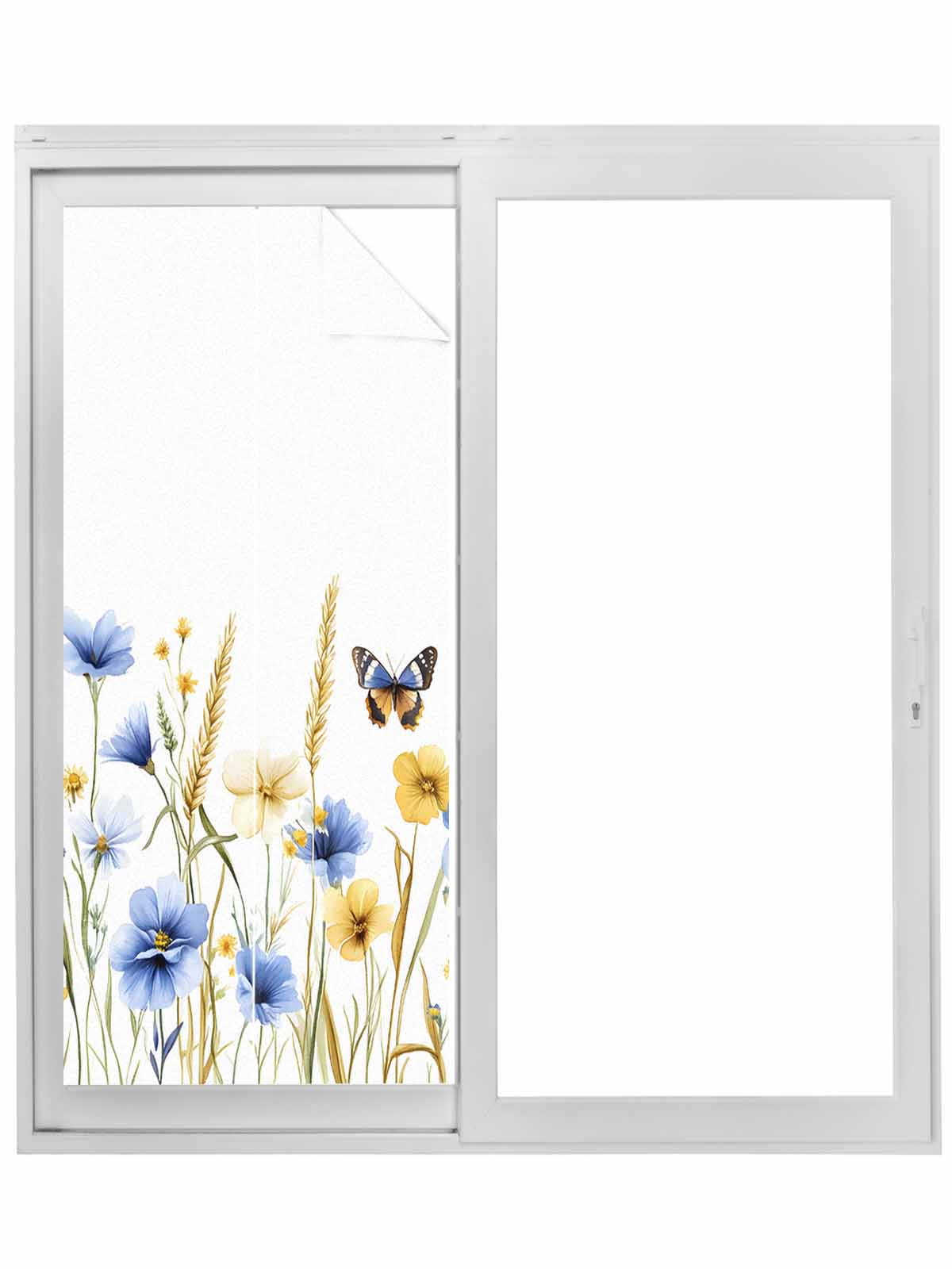 Butterflies Floral Window Privacy Film Stained Glass Window Film ...