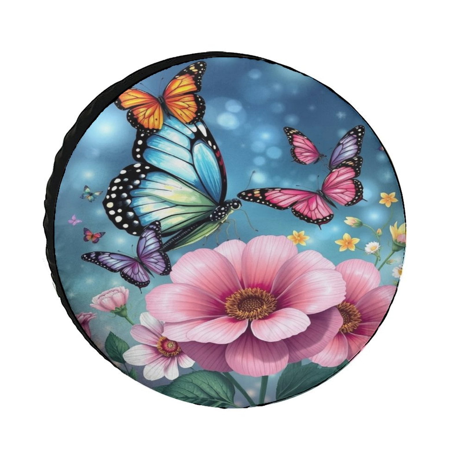 Butterflies Flowers Beauty Spare Tire Cover Weatherproof Wheel Camper ...