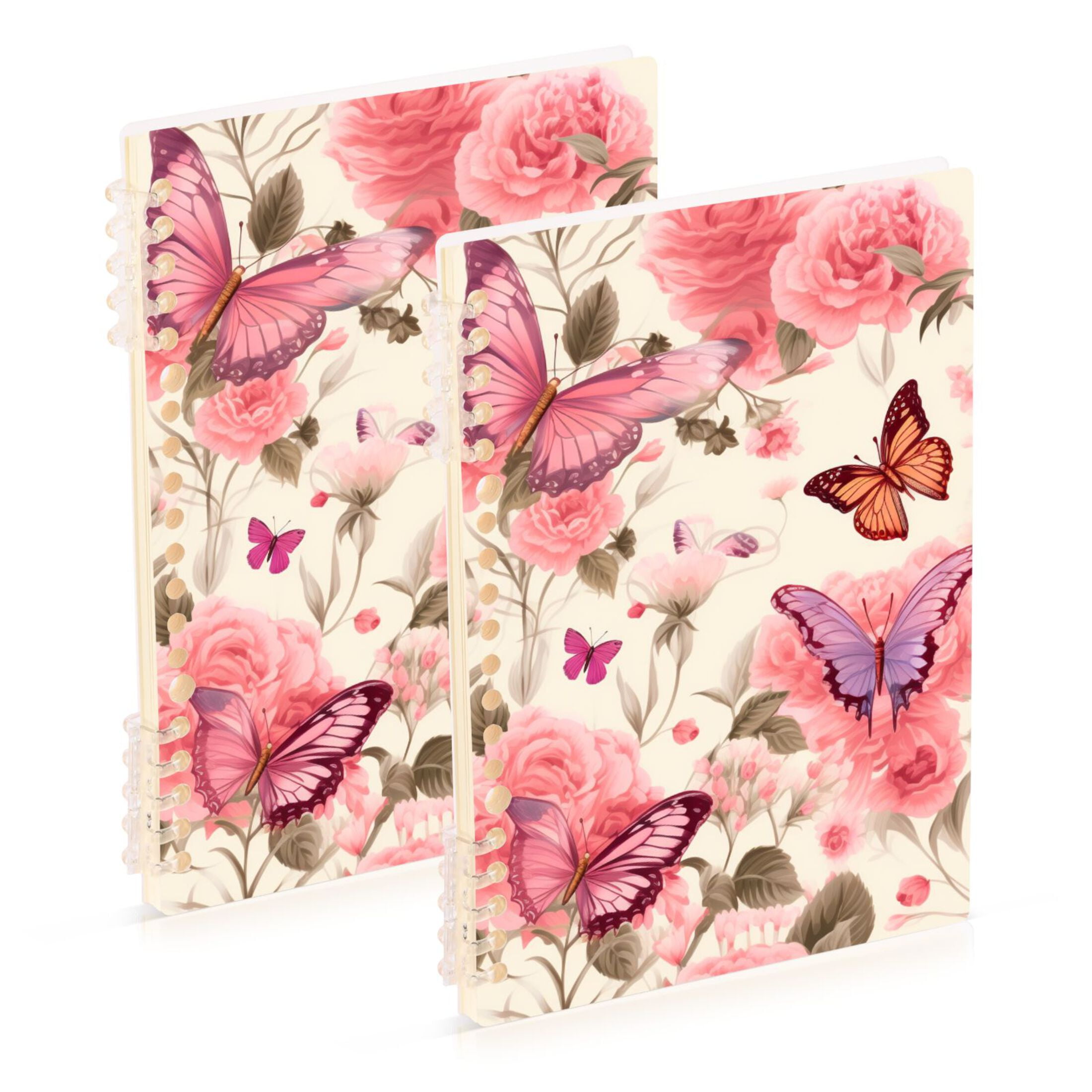 Butterflies Flowers Floral Ring Binder Notebook Journey Note Diary ...
