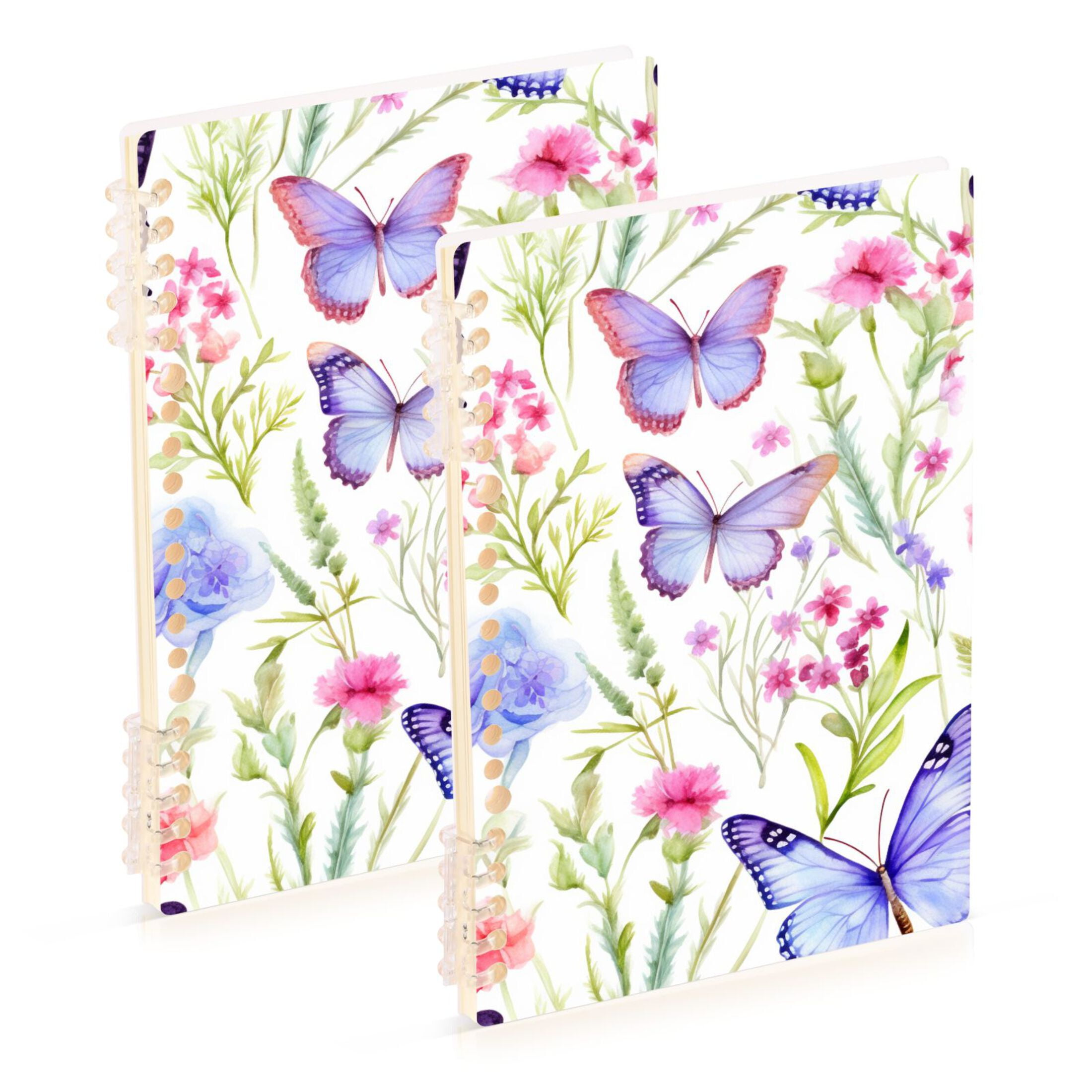 Butterflies Flowers Leaves Ring Binder Notebook Journey Note Diary ...