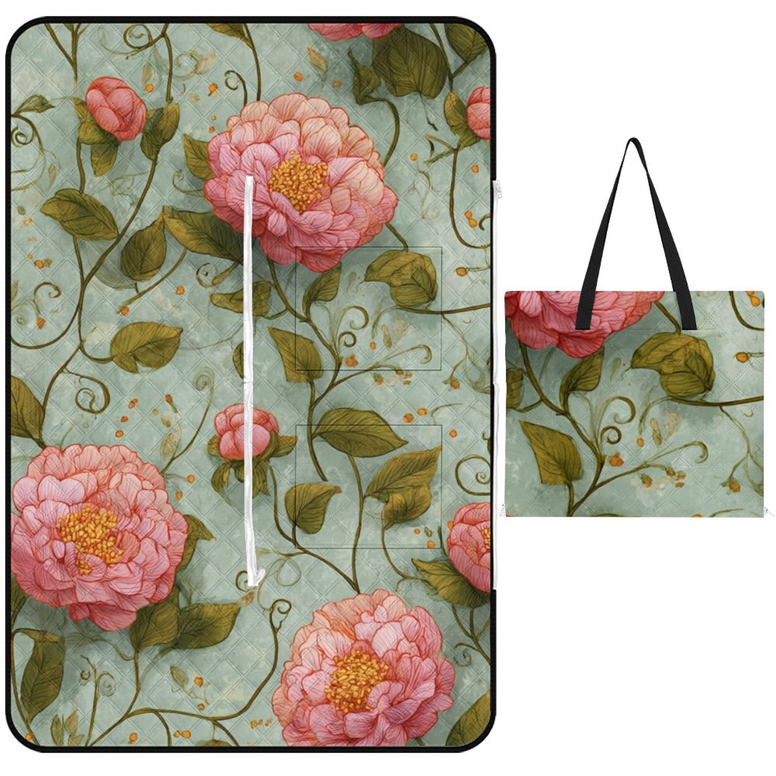 Butterflies Flowers Rainbow Magical Garden Picnic Blanket Waterproof ...