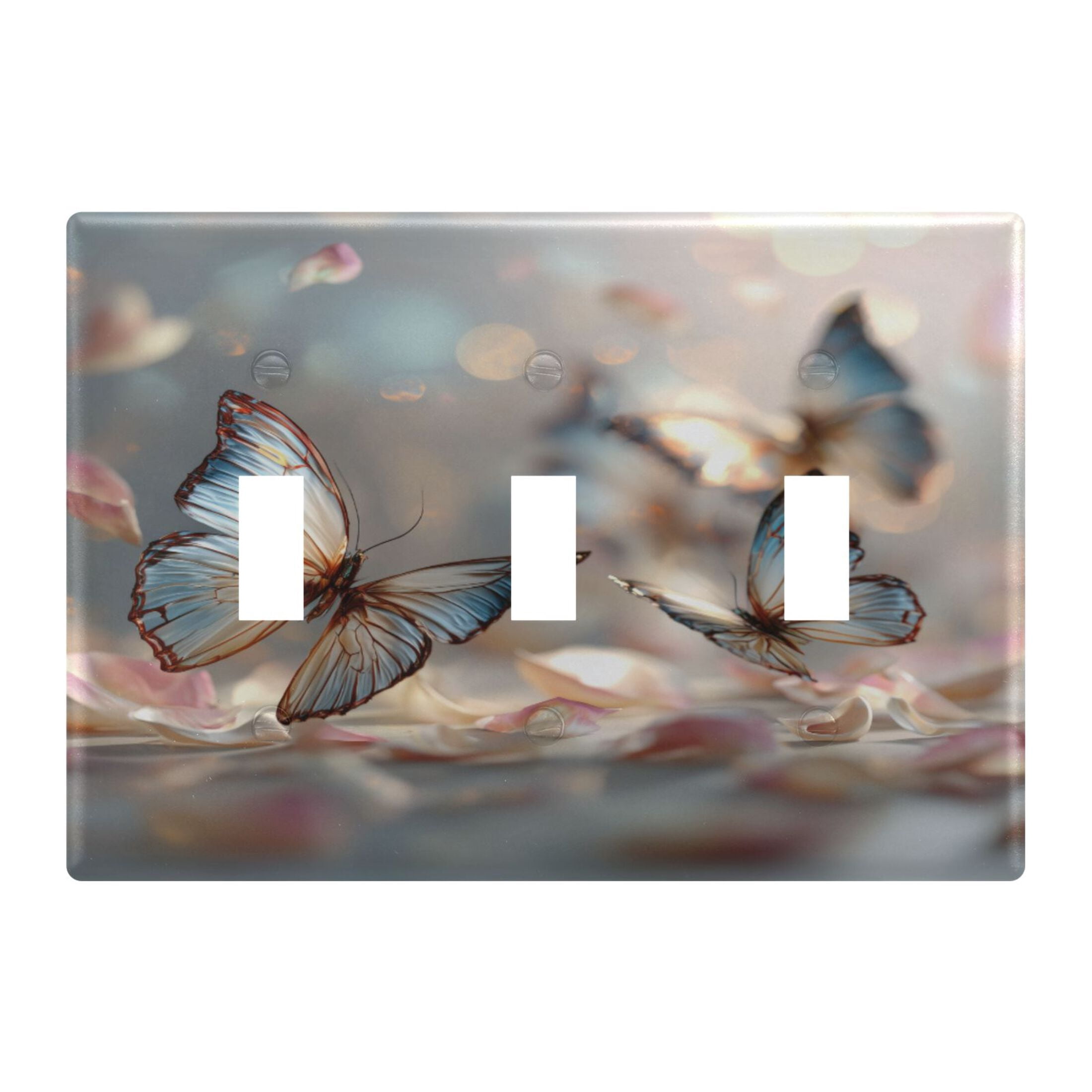 Butterflies Fluttering Petals Scatter Light Switch Cover Electrical ...