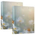Butterflies Fluttering through Field of Daisies Round Ring Binder 3 ...