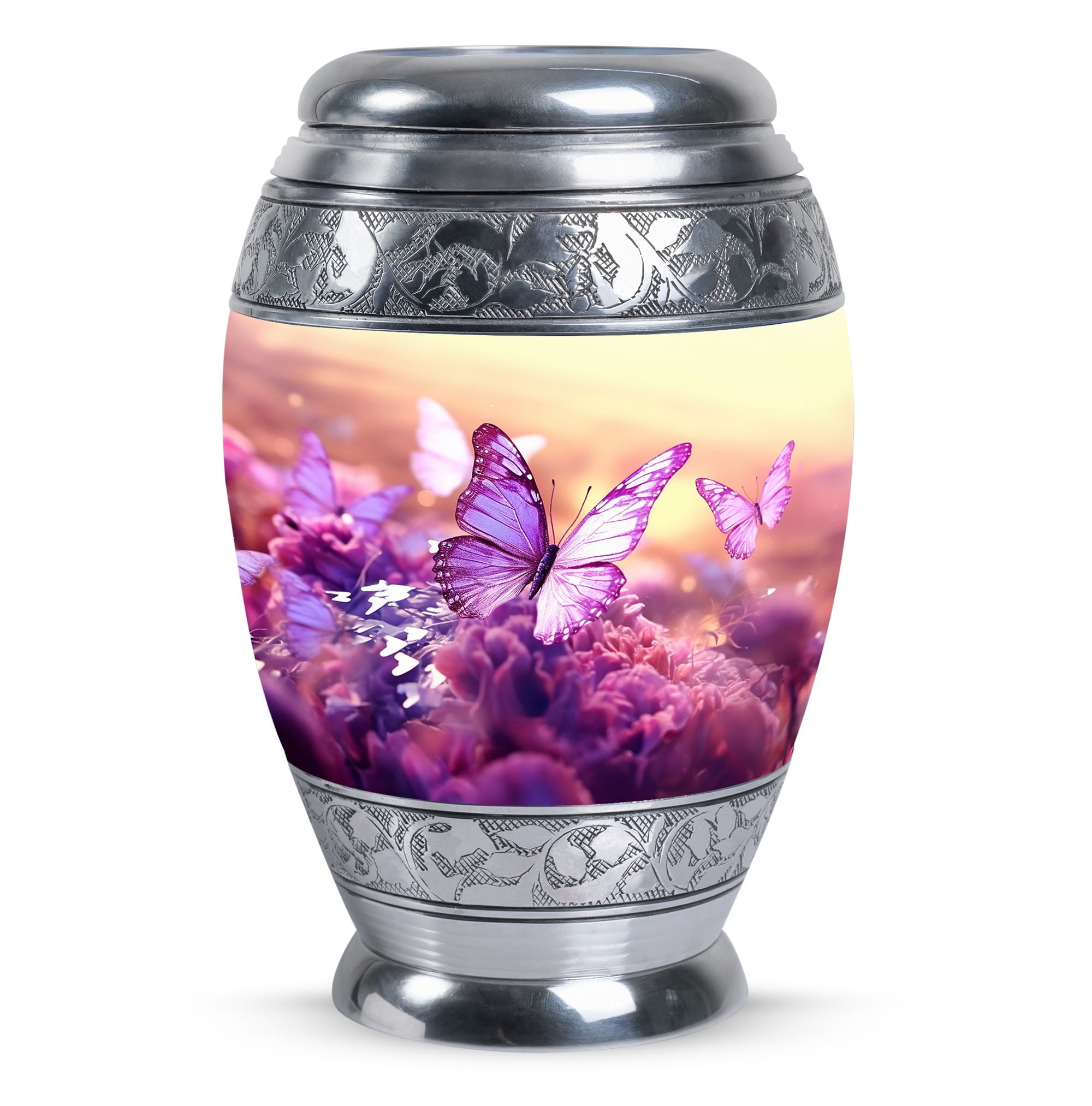 Butterflies Fly Sunset Meadow - Funeral Cremation Urns For Ashes - Keep ...