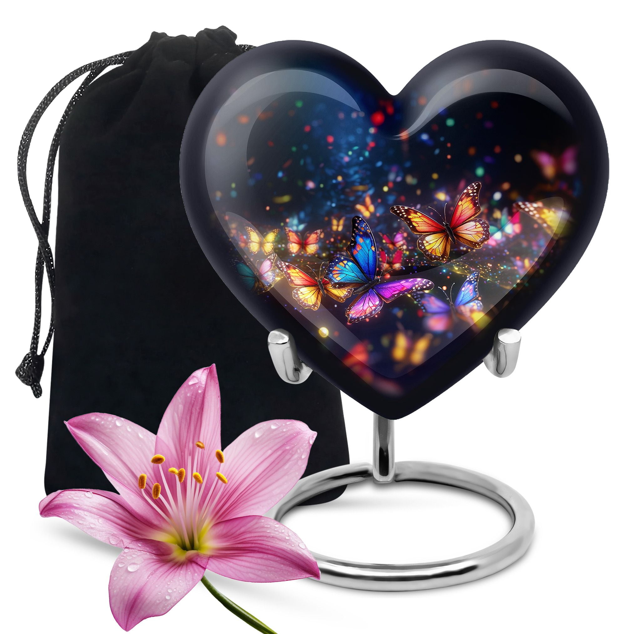Butterflies Fly Sunset Meadow - Human Heart Shaped Cremation Urns - Urn ...