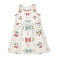 Butterflies Flying Around Cherry Flowers Bows Sleeveless Dress A-Line ...