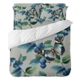 Butterflies Fruit Comforter Set Twin Size, Blueberries Green Leaves ...