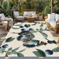 Butterflies Fruit Indoor Outdoor Rugs 6x9 Ft, Blueberries Green Leaves ...