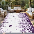 Butterflies Indoor Outdoor Rugs 4x6 Ft, Spring Purple Butterfly Falling ...