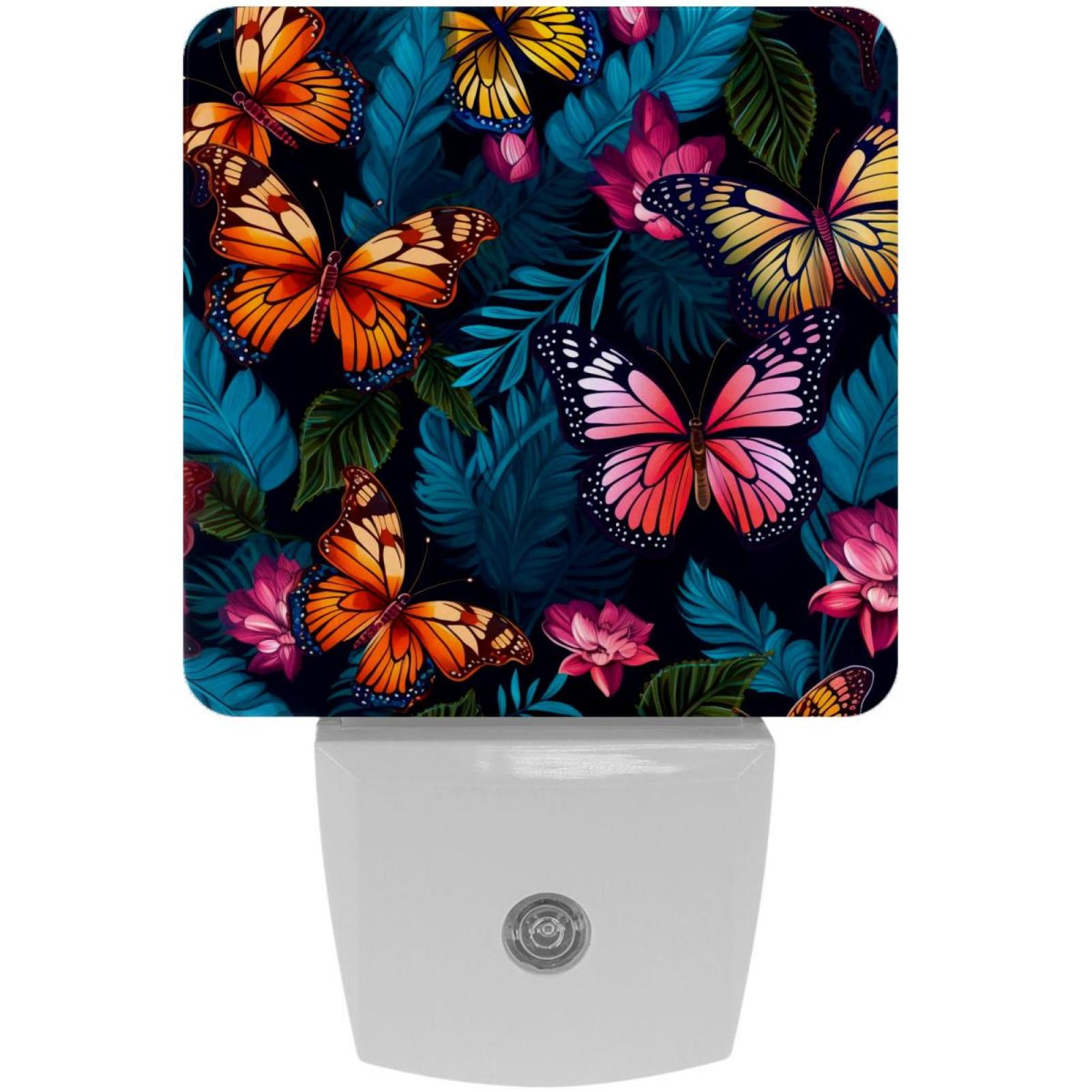 Butterflies LED Square Night Light - Energy Efficient Plug-in ...