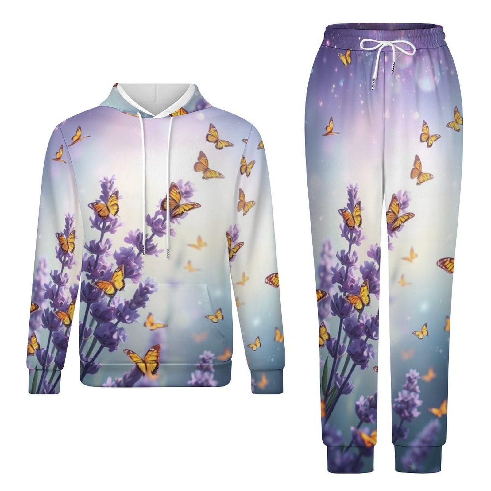 Butterflies Lavender Dream(2) Hoodie Pant Suits Men Women Hooded ...