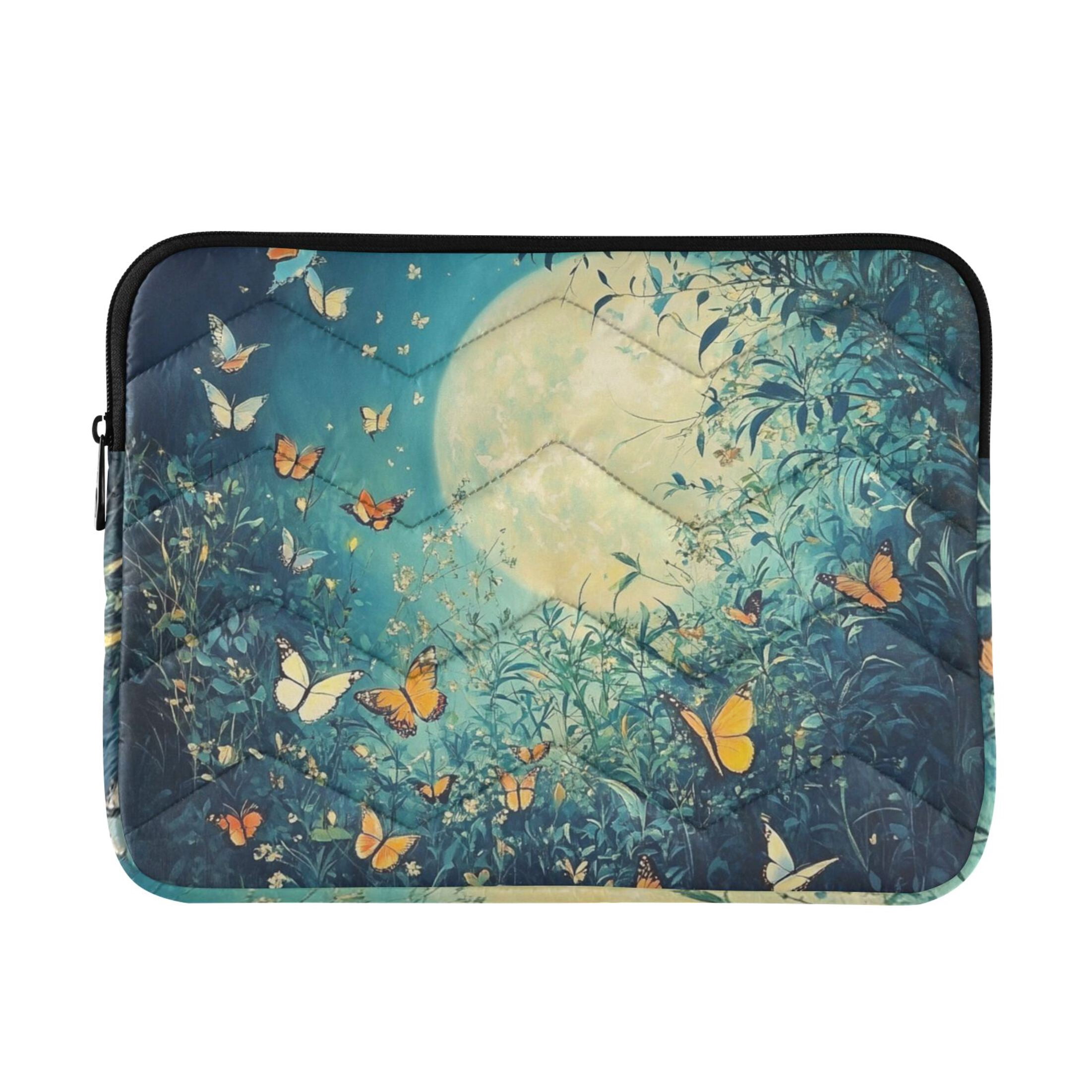 Butterflies Leaves Moon Quilted Laptop Protective Cases Computer ...