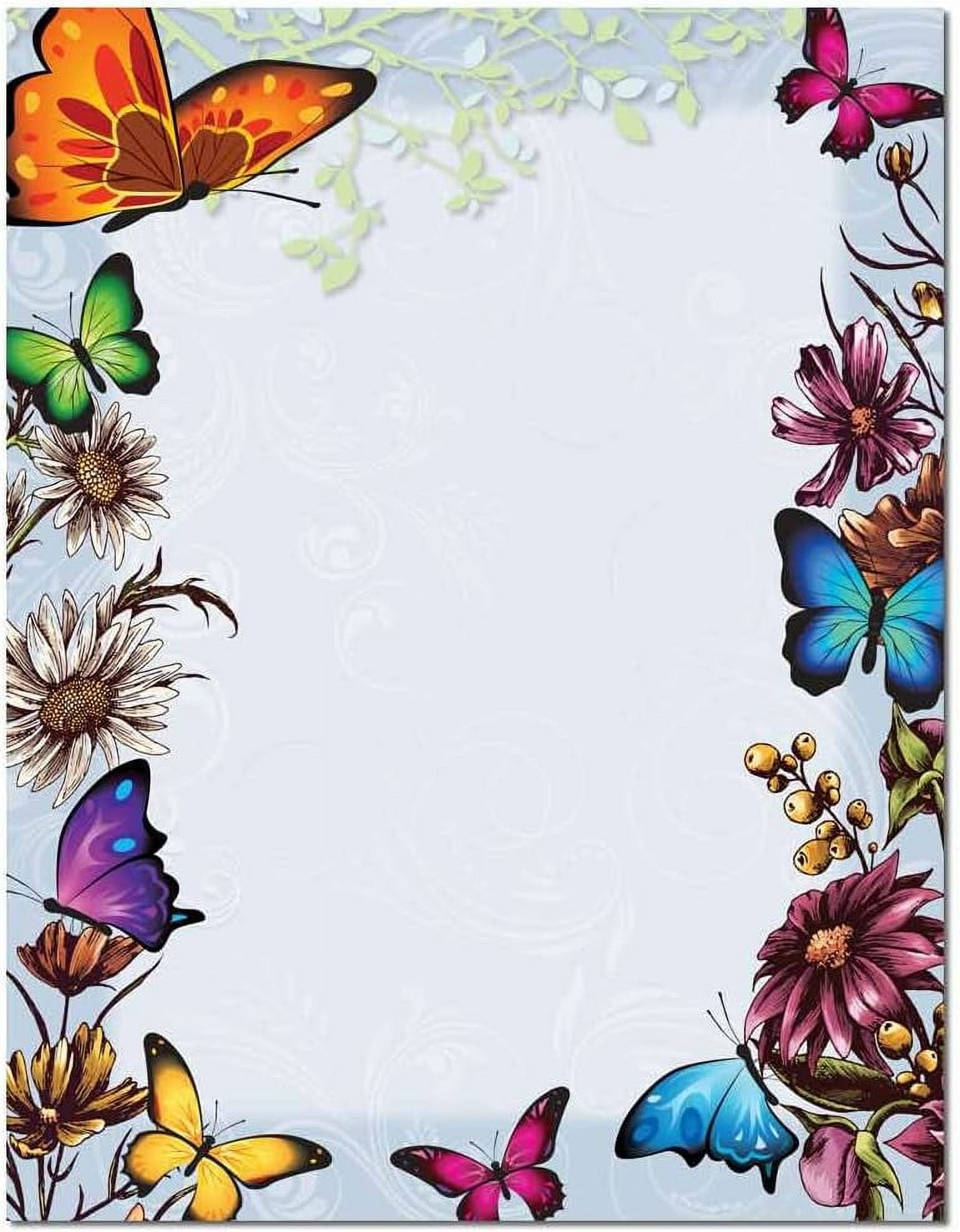 Butterflies Letterhead Laser & Inkjet Printer Paper, 100 pack - Walmart.com