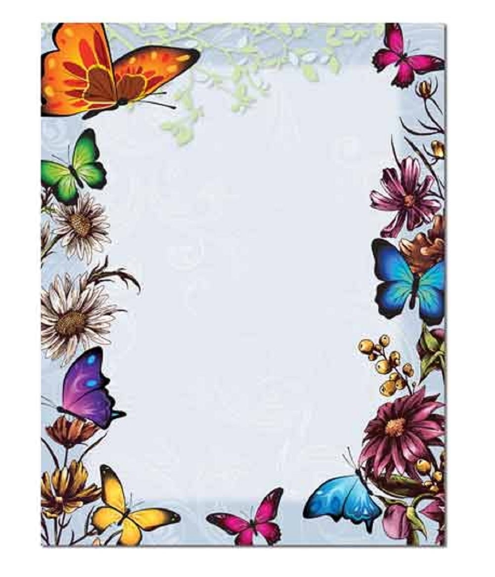 Butterflies Letterhead Laser & Inkjet Printer Paper - 8 1/2in. x 11in ...