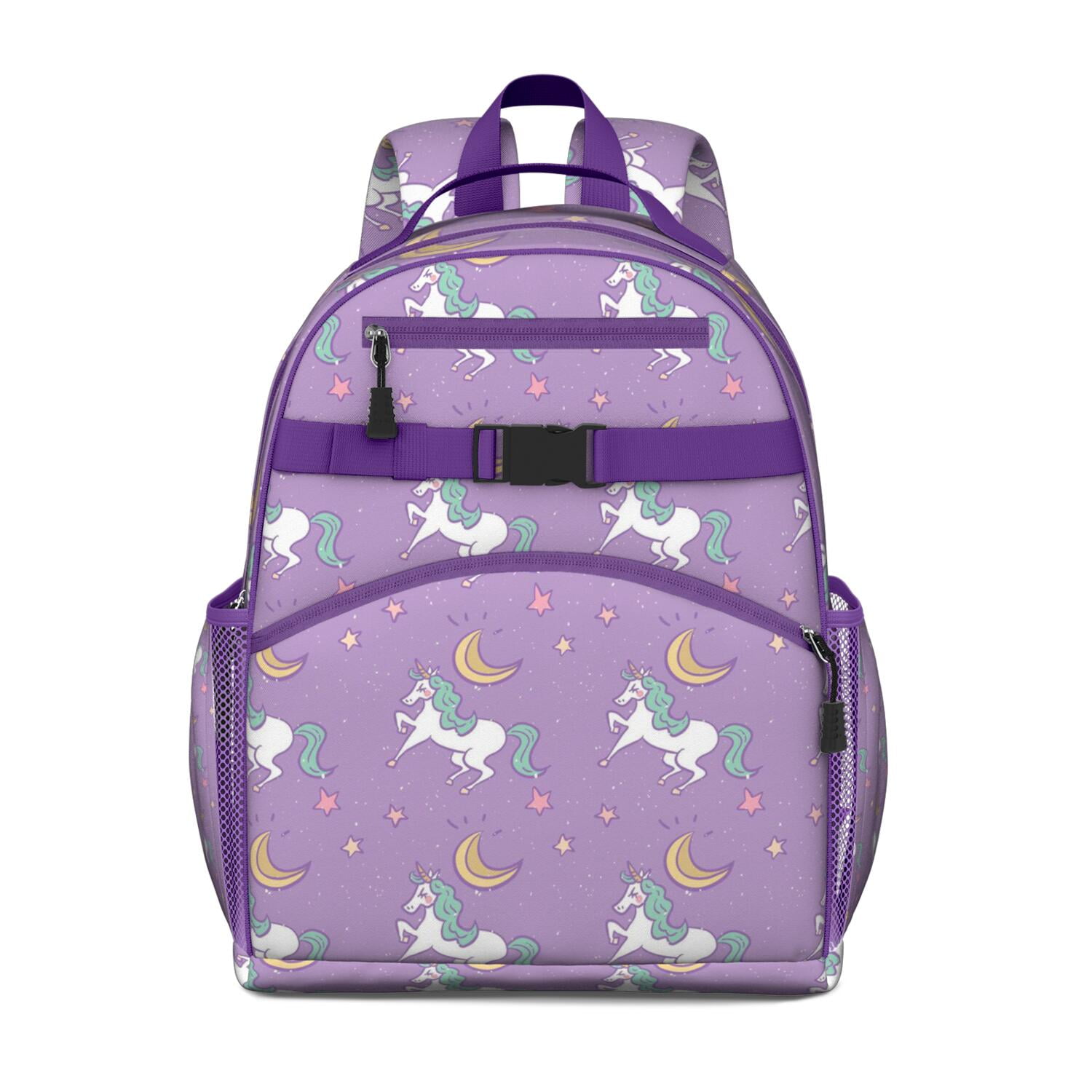 Butterflies & Moon Fantasy Backpack - Waterproof School Bag with Padded ...