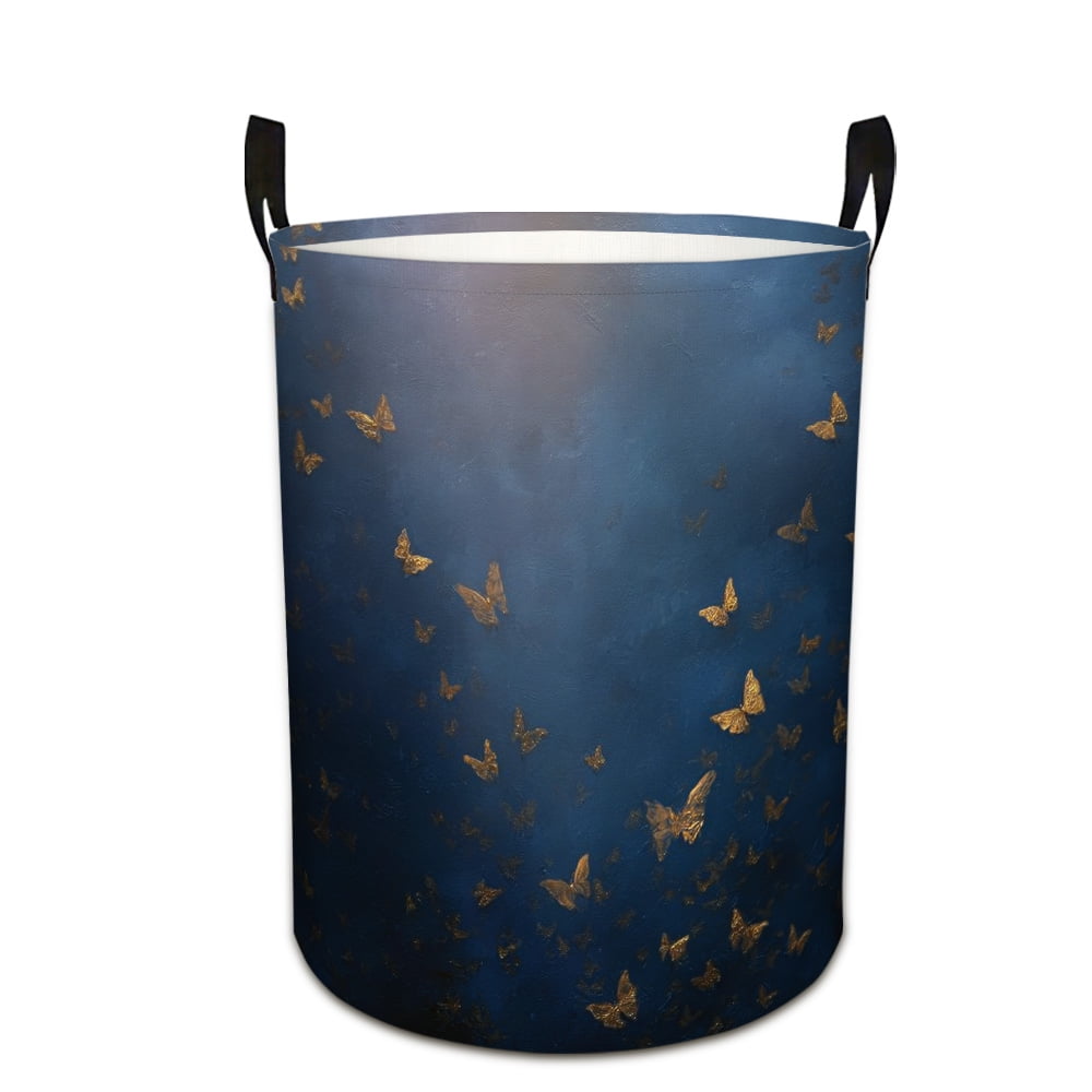 Butterflies in Moonlit Flight Print Extra Large Foldable Laundry Basket ...
