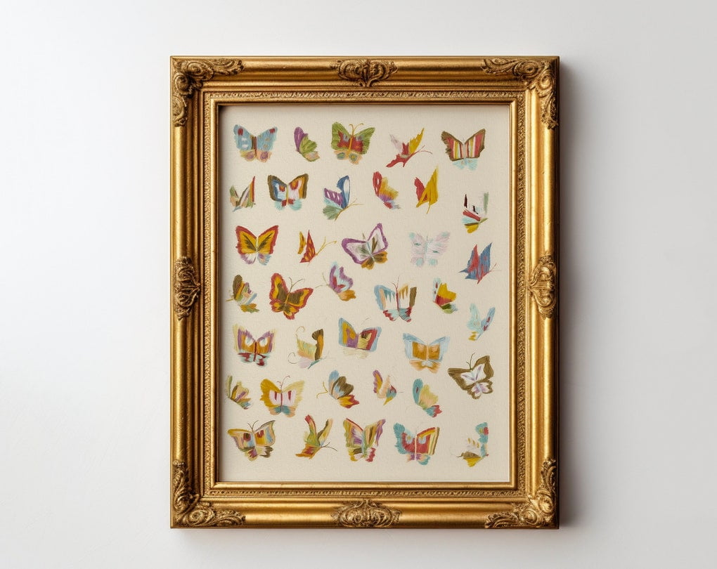 Butterflies Neutral Wall Art Butterfly Girl Nursery Wall Art Decor ...