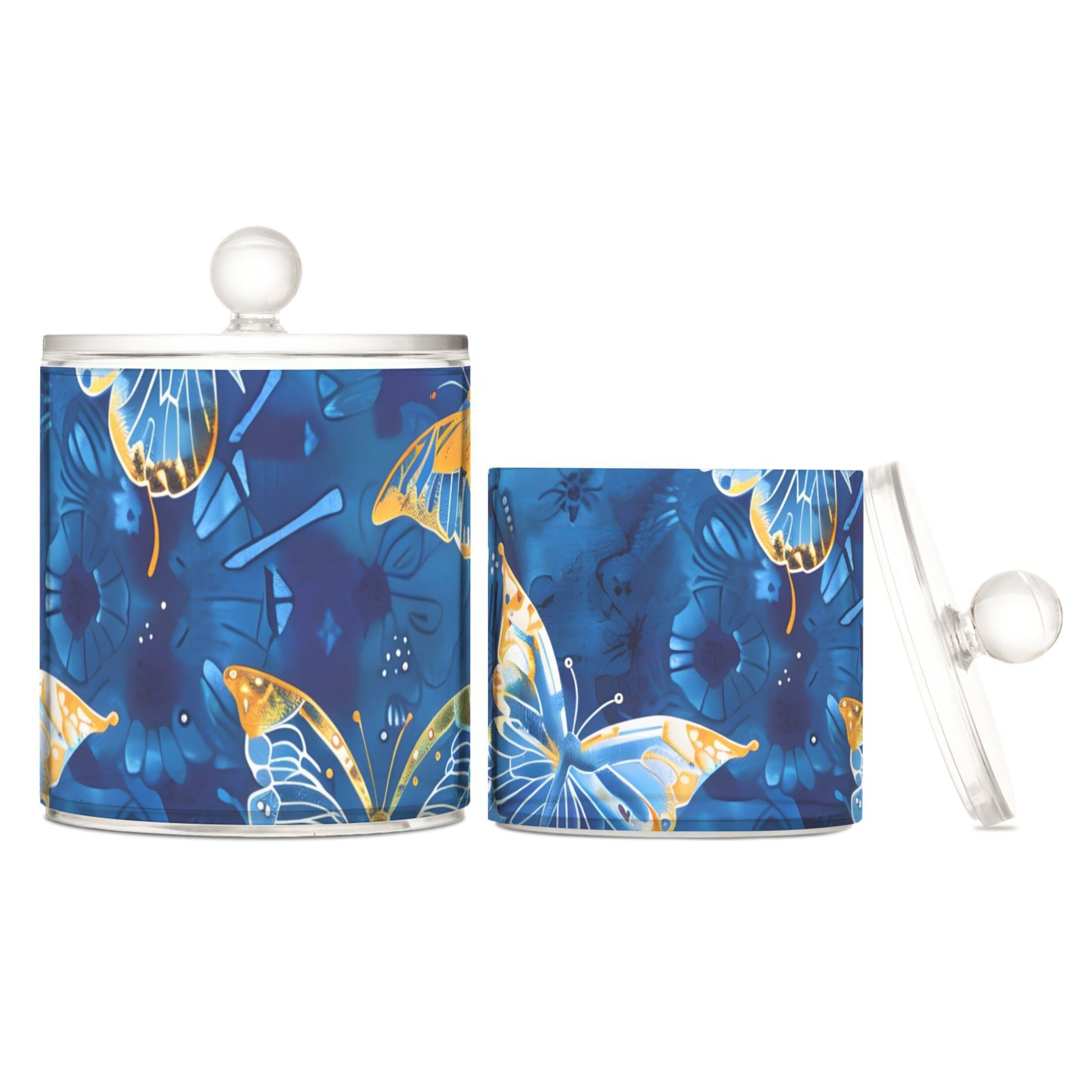 Butterflies Patterns Batik Dye Translucent Plastic Cans Storage ...