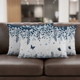 Butterflies Pillow Covers Set of 4, Spring Blue Butterfly Falling Leaf ...