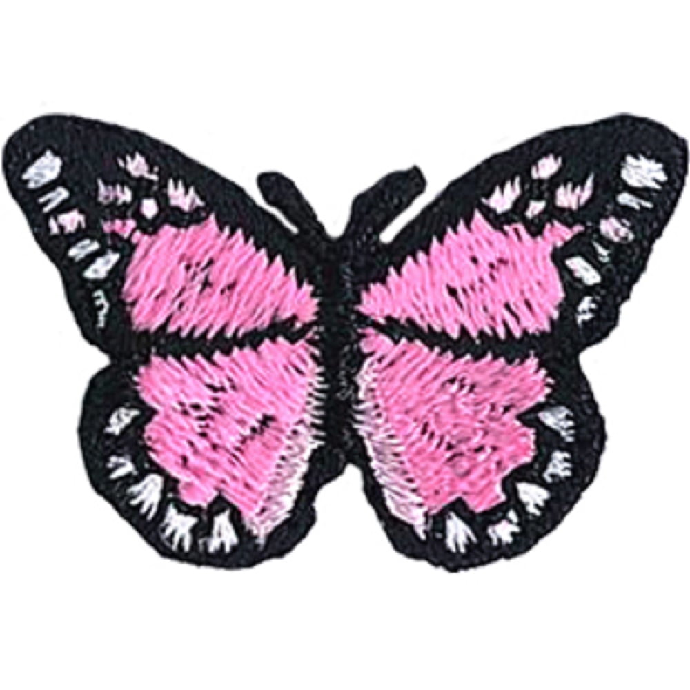 Butterflies Pink - mini Patch - Sew Iron on, Original Embroidered ...