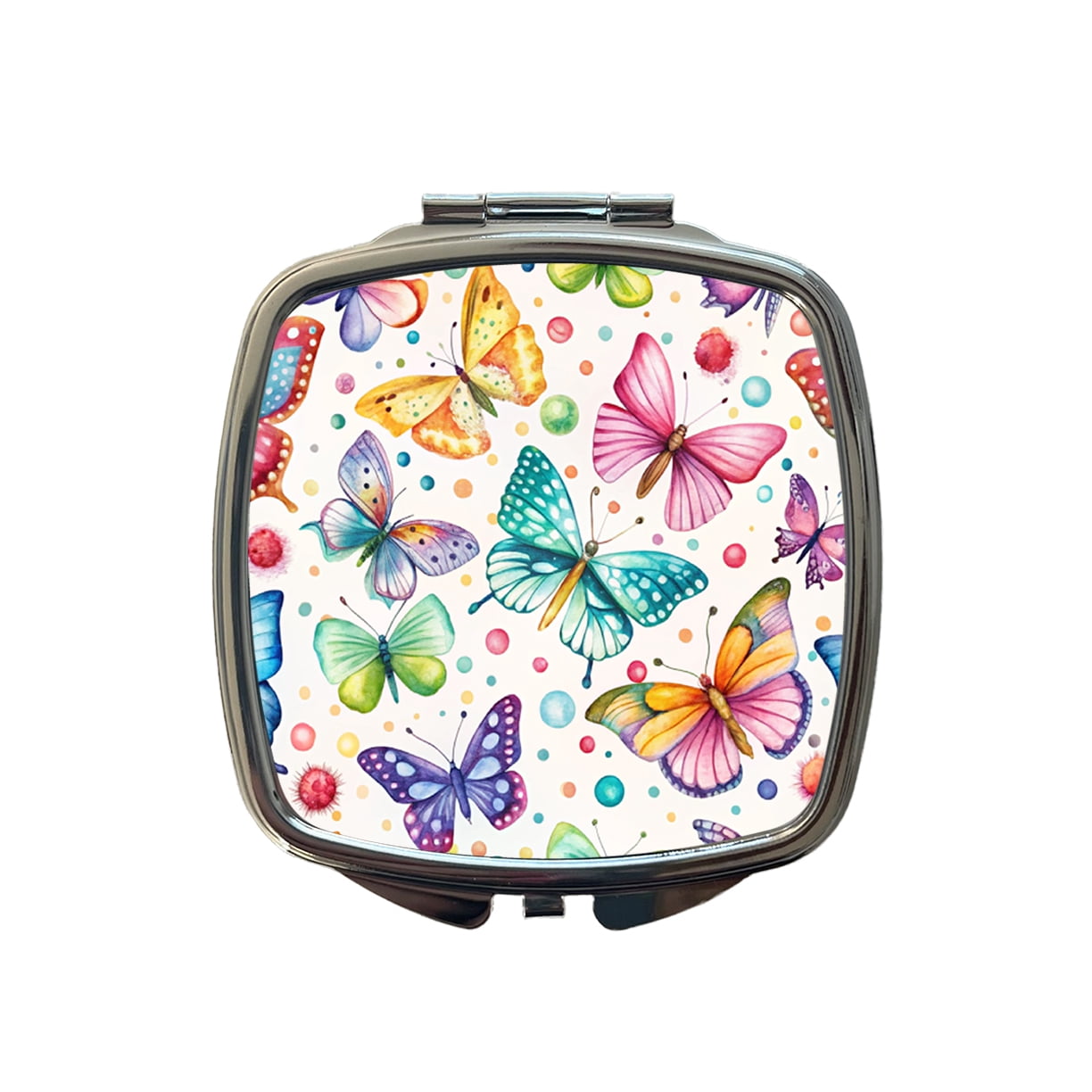 Butterflies Polka Dots Watercolor Travel Makeup Handbag Purse Small ...