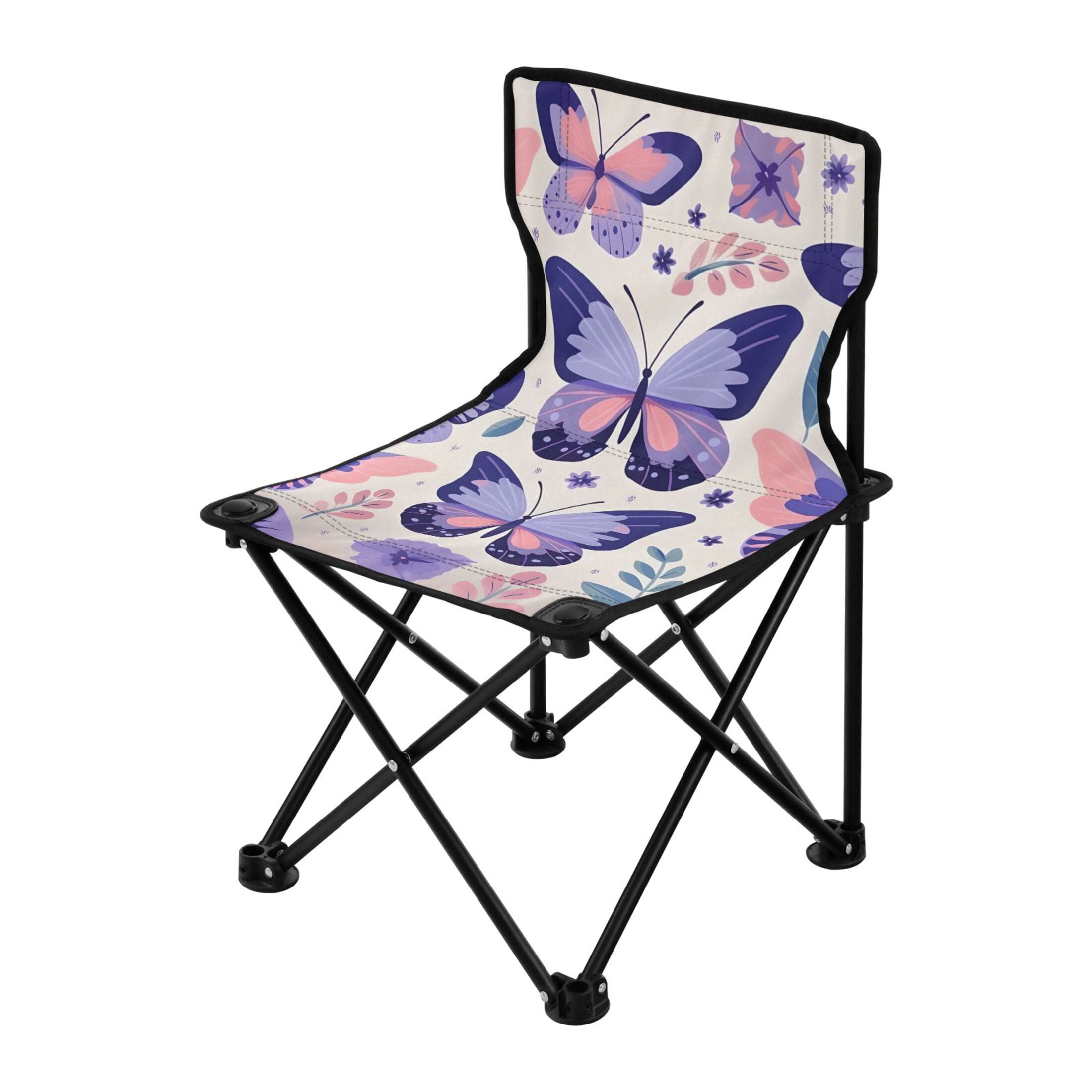 Butterflies Purple Portable Camping Chair Outdoor Folding Beach Chair ...