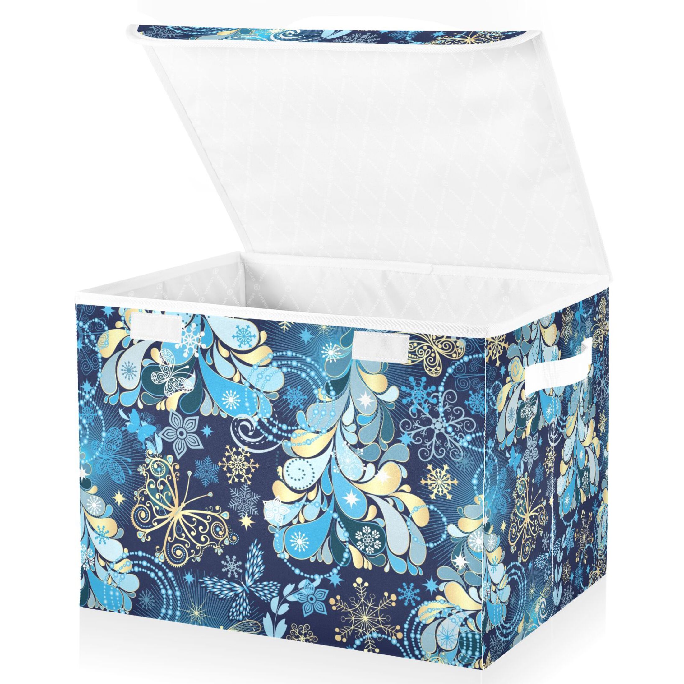 Butterflies Snowflakes and Dragonflies Large Lidded Storage Bin ...