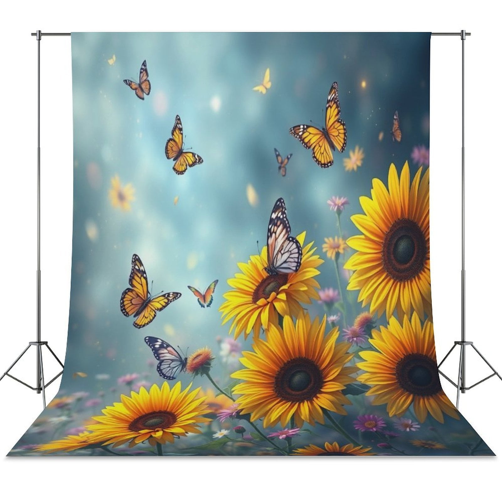 Butterflies Sunflowers Summer Photography Backdrops Adult Photostudio ...