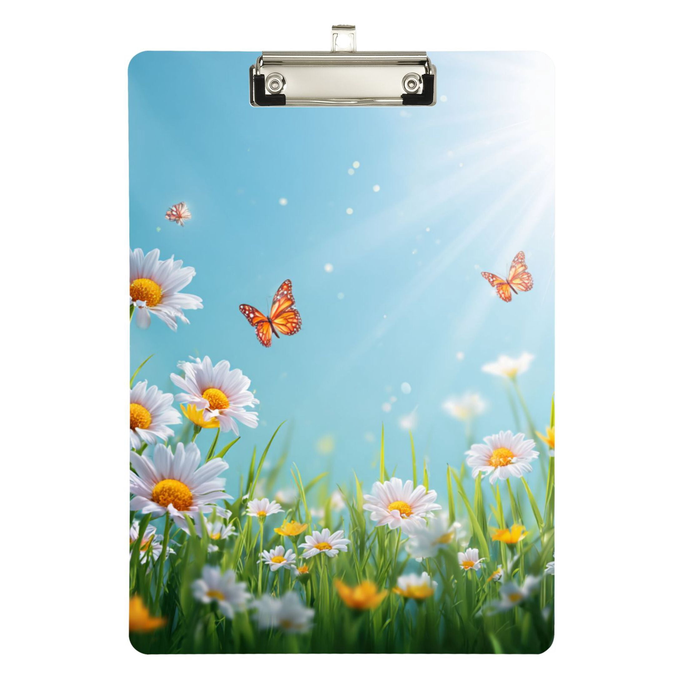Butterflies Sunshine Daisies Flower Field Acrylic Clipboard Drawing ...