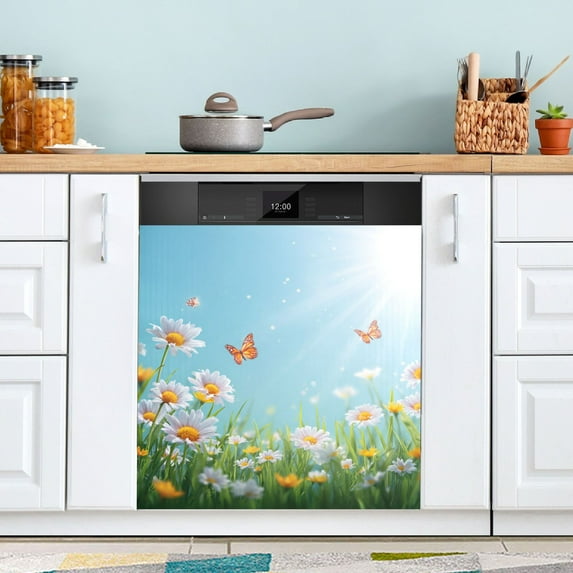 Butterflies Sunshine Daisies Flower Field Dishwasher Magnet ...