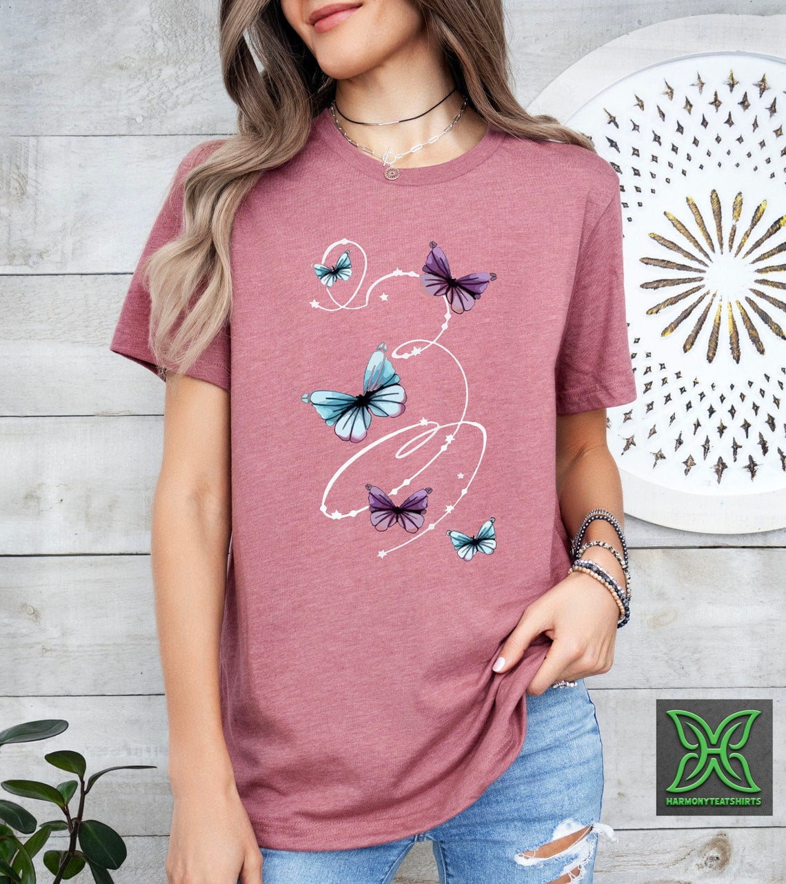 Butterflies T-shirt,Butterflies Women,Her, Cute Butterfly Gift,Summer ...