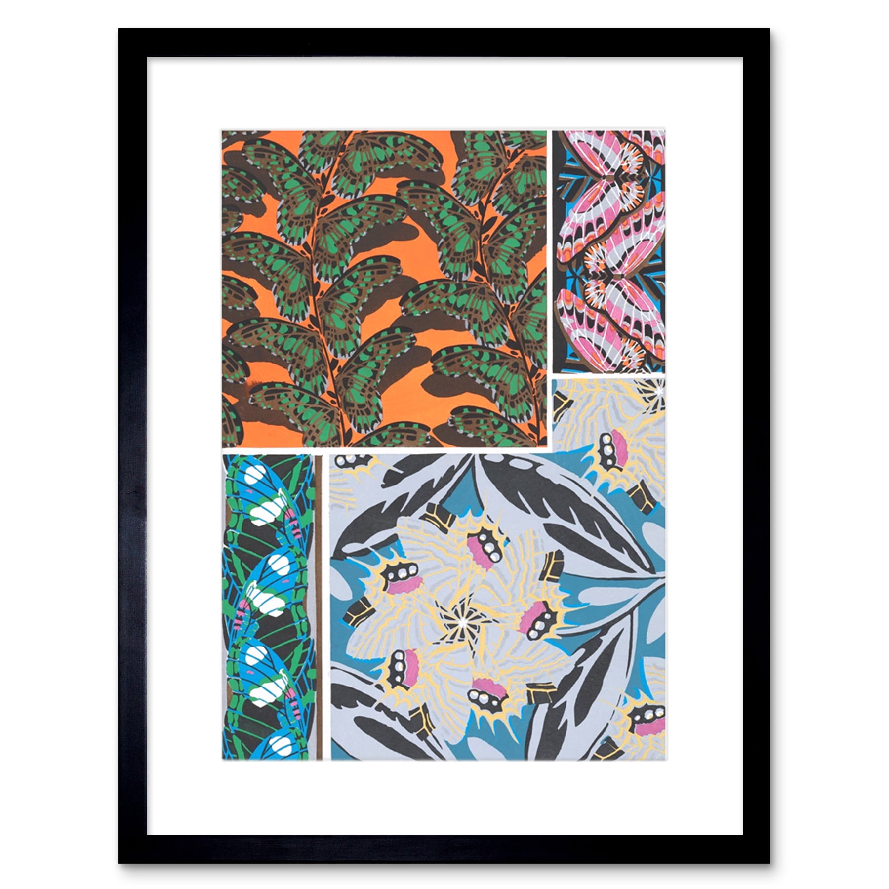 Butterflies Wings Collage Artwork Framed Wall Art Print 9X7 Inch ...