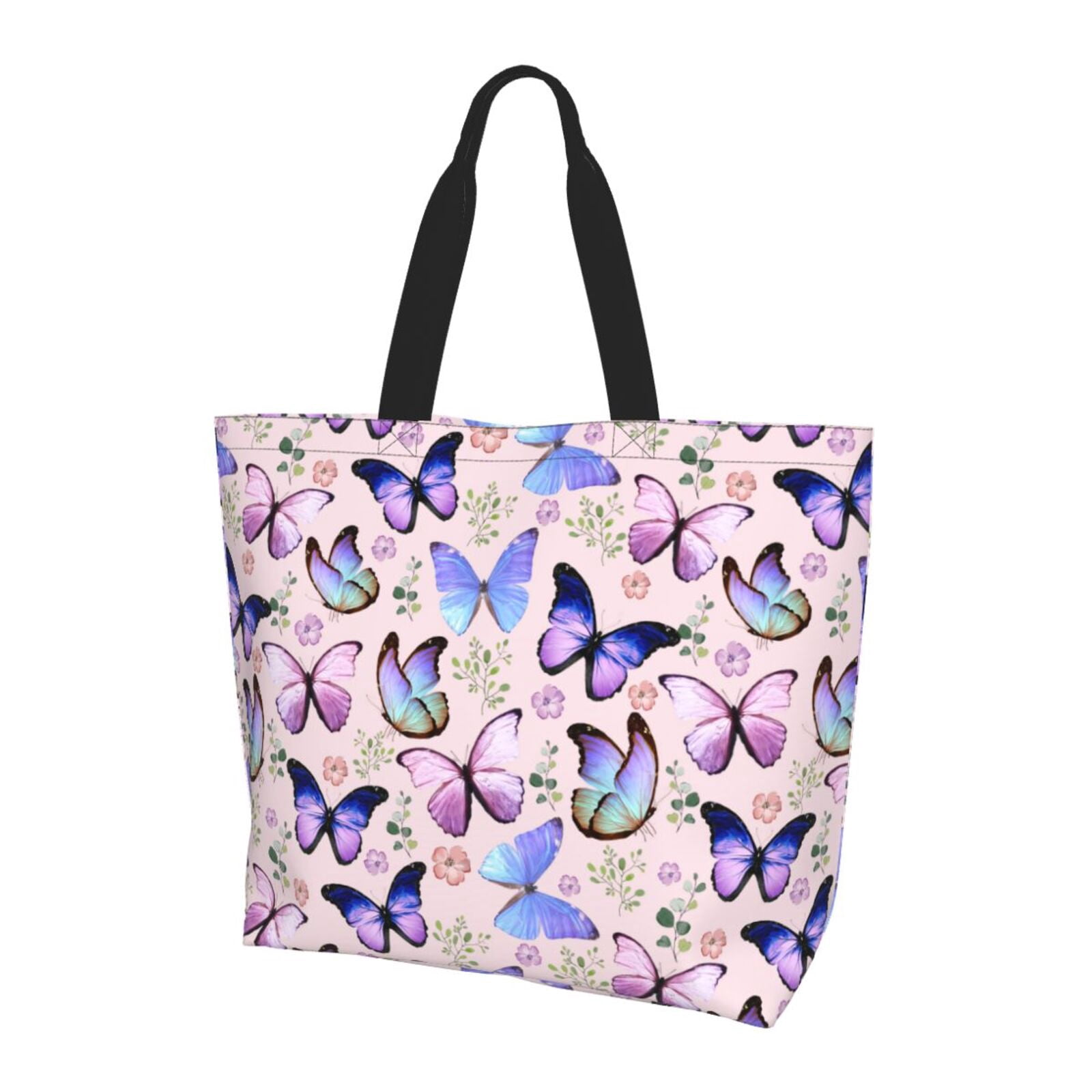 Butterflies Women's Tote Bags Reusable Grocery Shopping Bag Foldable ...