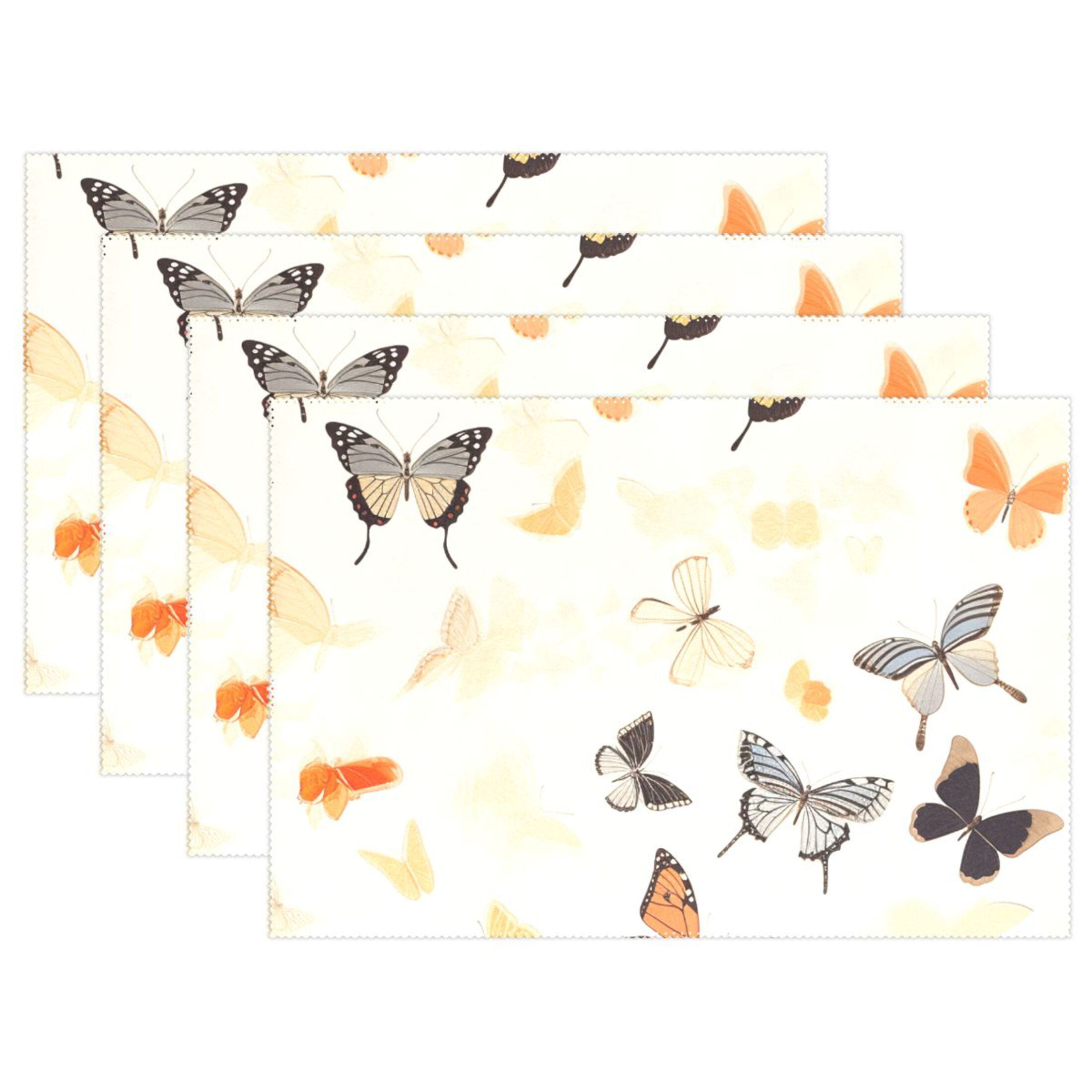 Butterflies Yellow 12×18 inch Placemats Heat Resistant Washable ...
