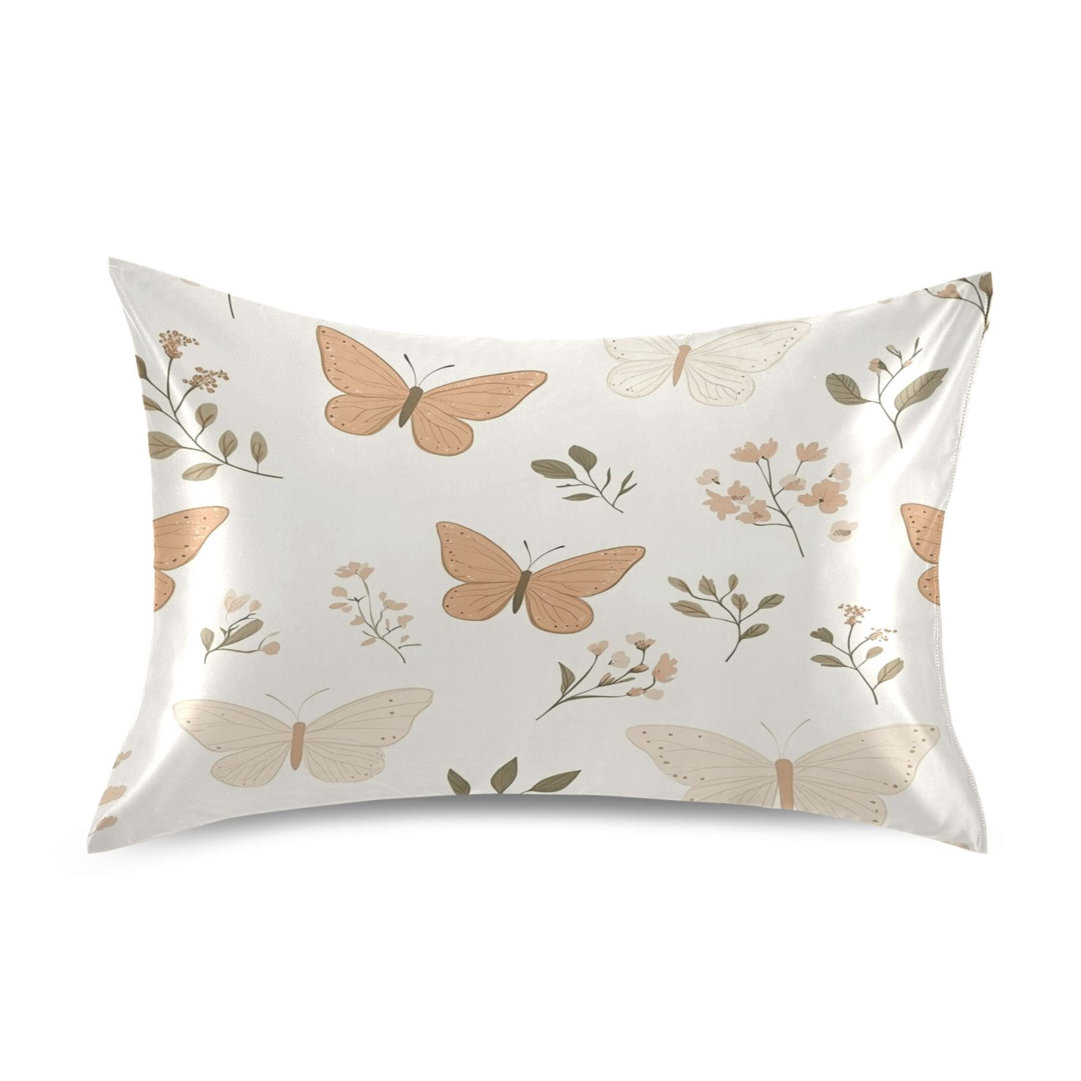 Butterflies and Botanicals Queen Size Pillowcase Silky Smooth Finish ...