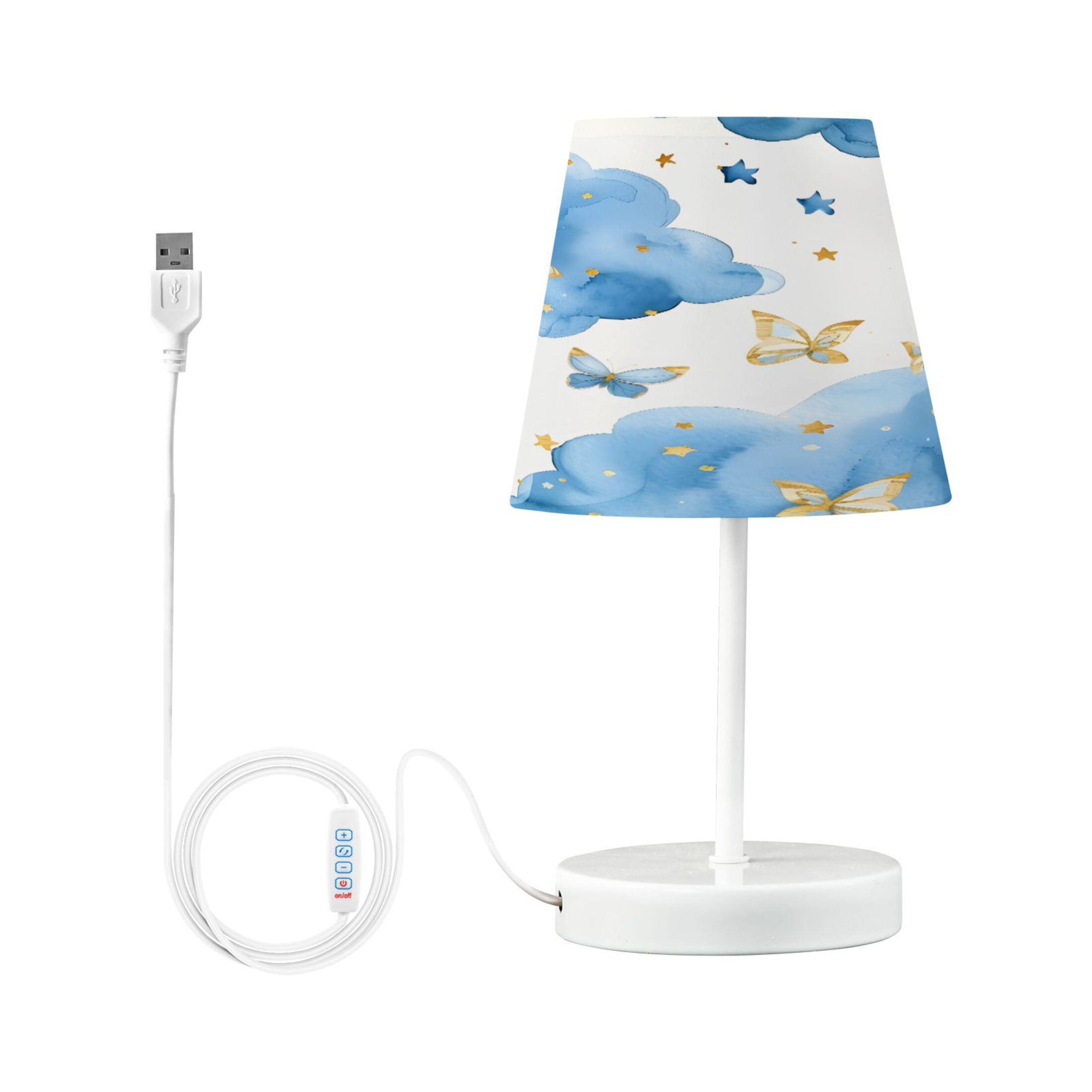 Butterflies and Cloud Desk Lamp LED Table Nightstand Lamps with 3 Color ...